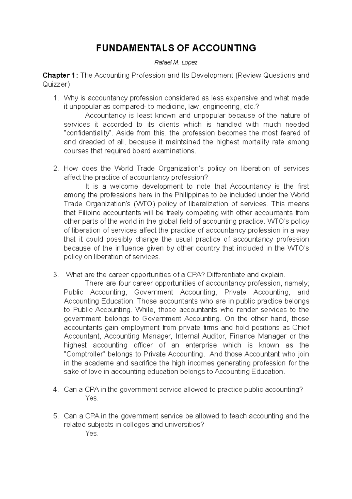 Fundamentals OF Accounting R - FUNDAMENTALS OF ACCOUNTING Rafael M ...