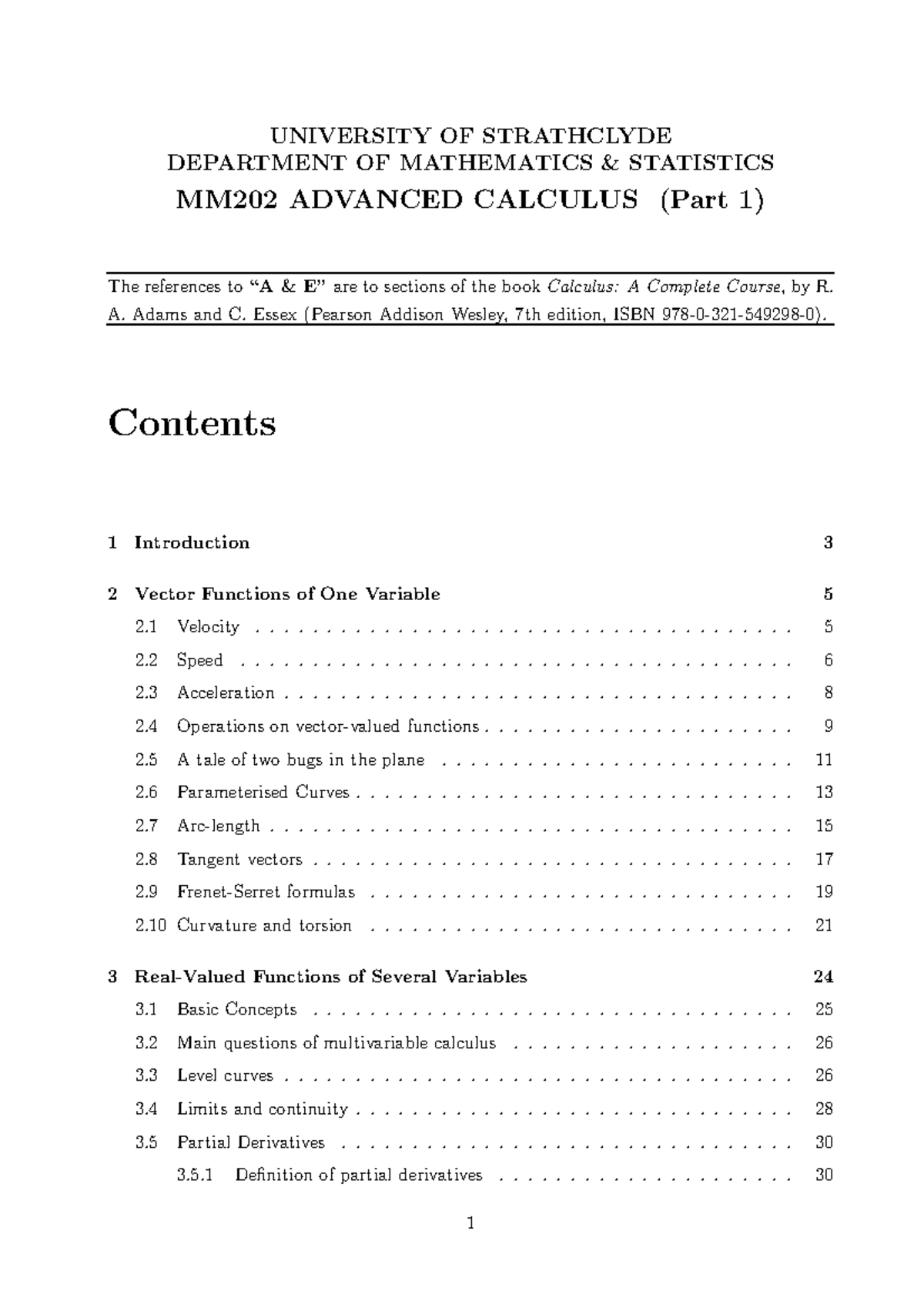 Differential Calculus Notes - UNIVERSITY OF STRATHCLYDE DEPARTMENT OF ...