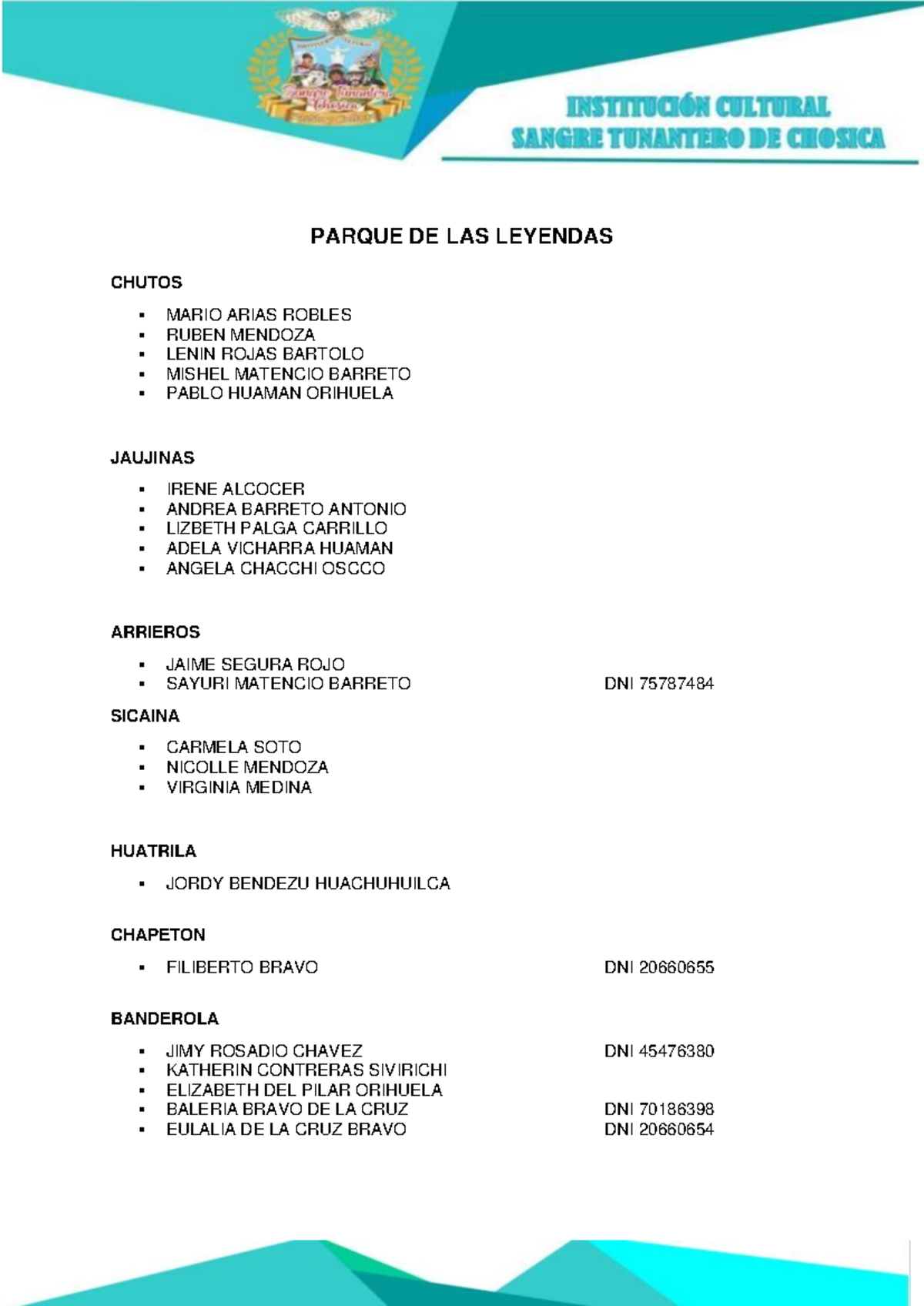 P. Leyendas - PARQUE DE LAS LEYENDAS CHUTOS MARIO ARIAS ROBLES RUBEN ...