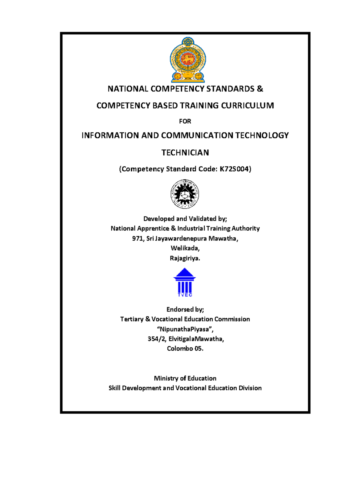 K72S004 2 NCS - hfs - NATIONAL COMPETENCY STANDARDS & COMPETENCY BASED ...