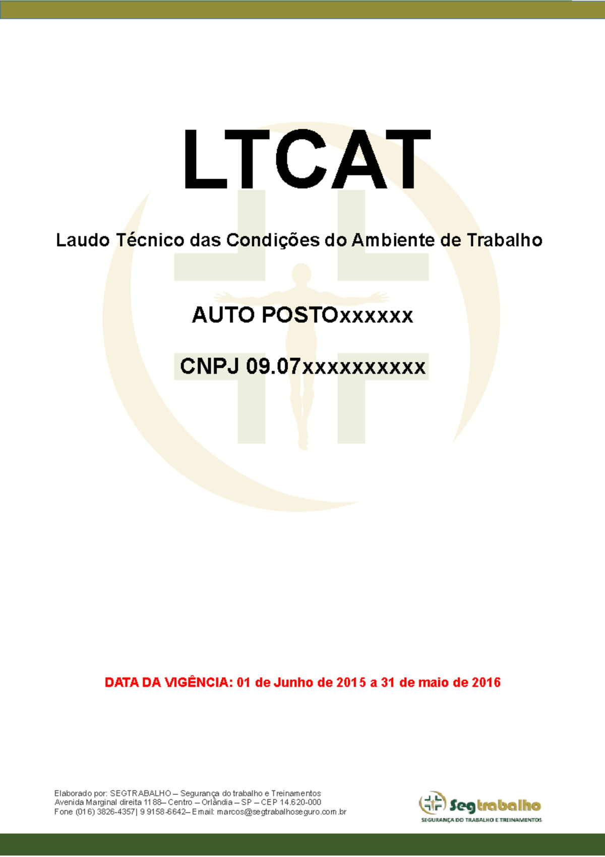 Ltcat - modelo - necesssito do documento - LTCAT Laudo Técnico das ...