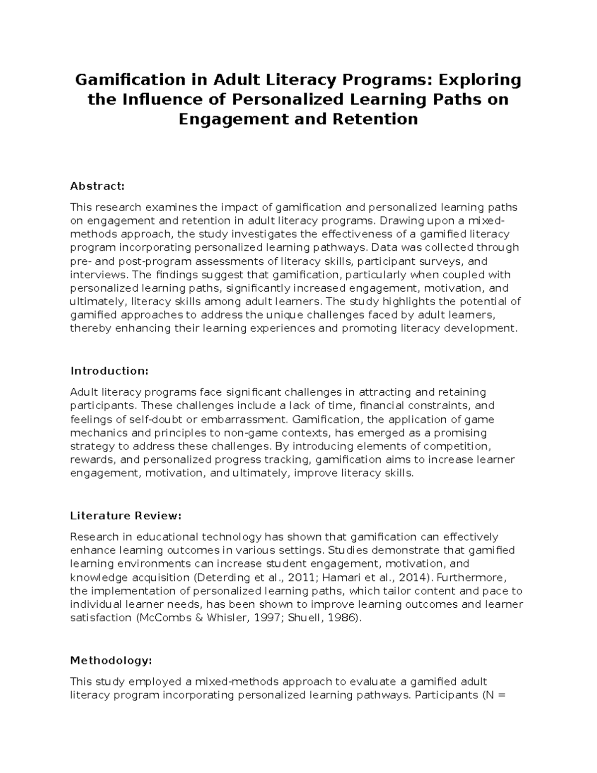 Gamification in Adult Literacy Programs - Exploring the Influence of ...