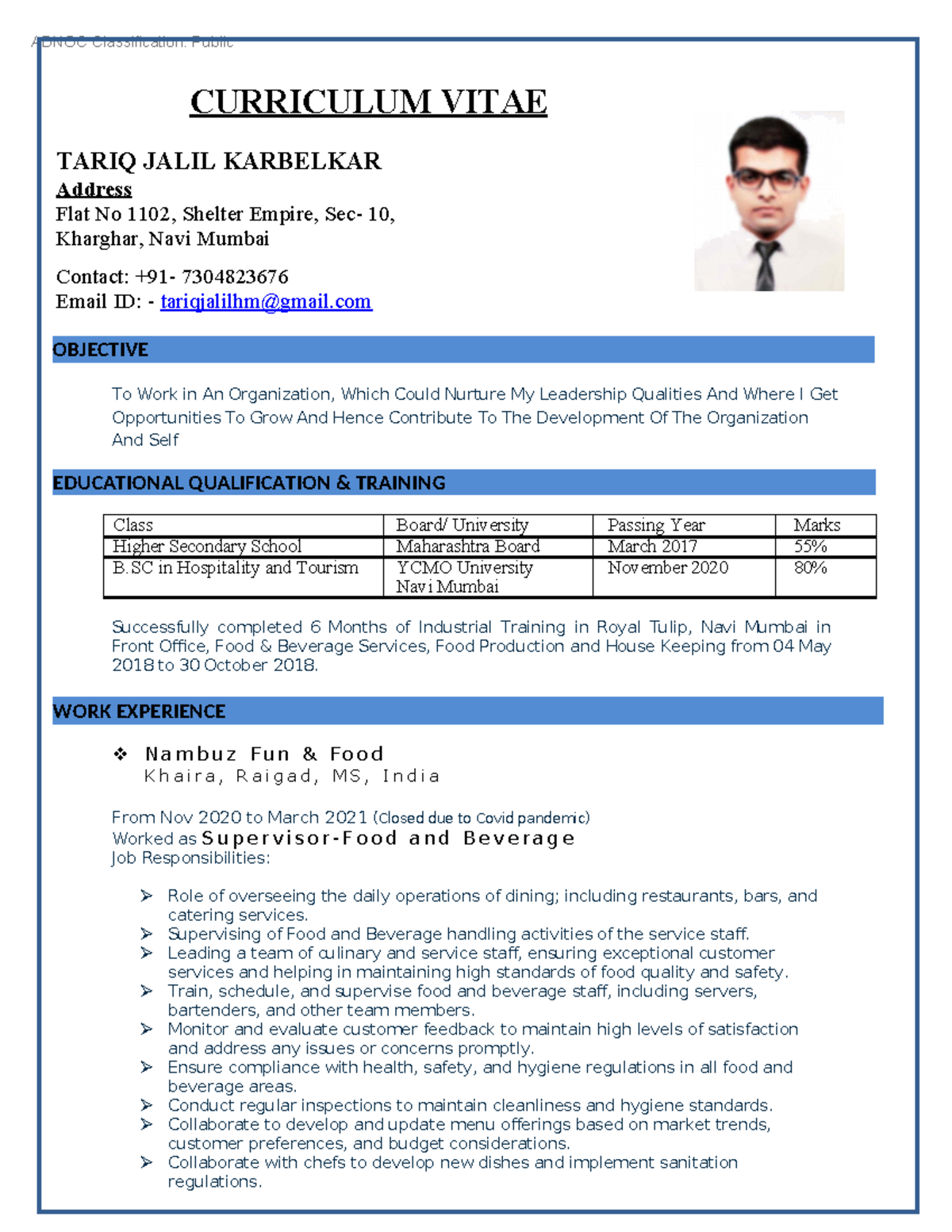 Vnd.openxmlformats-officedocument - WORK EXPERIENCE ADNOC ...