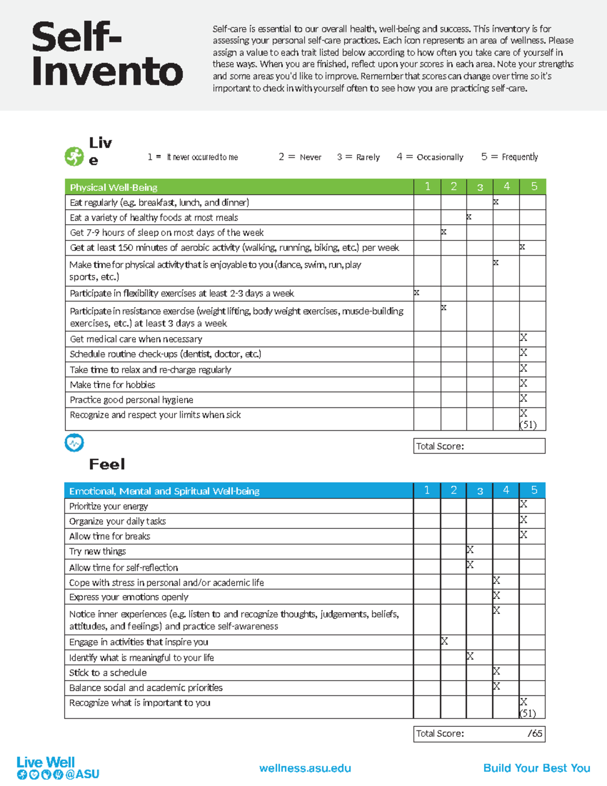 Self-Care Inventory.Worksheet.FY22 - Self- Care Self-care is essential ...