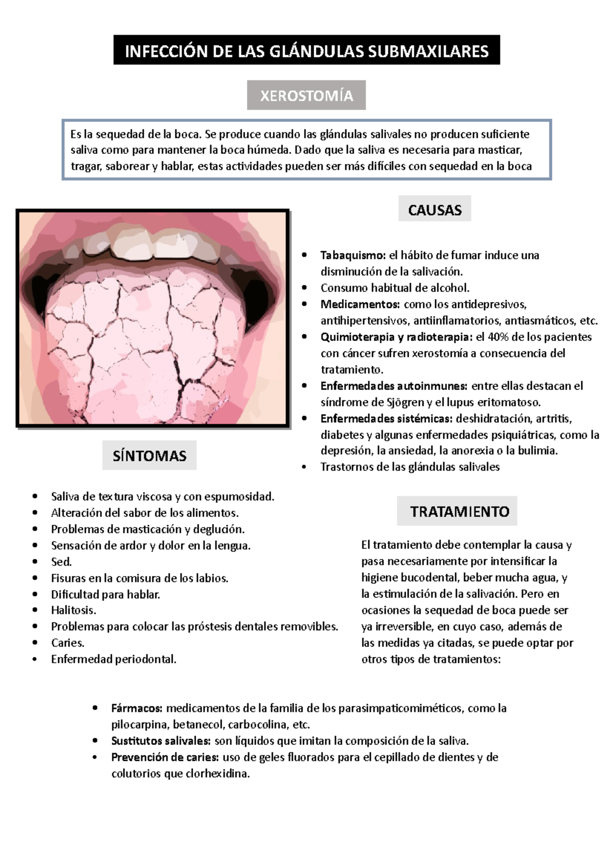 12T - apuntes importantes - XEROSTOMÍA INFECCIÓN DE LAS GLÁNDULAS ...