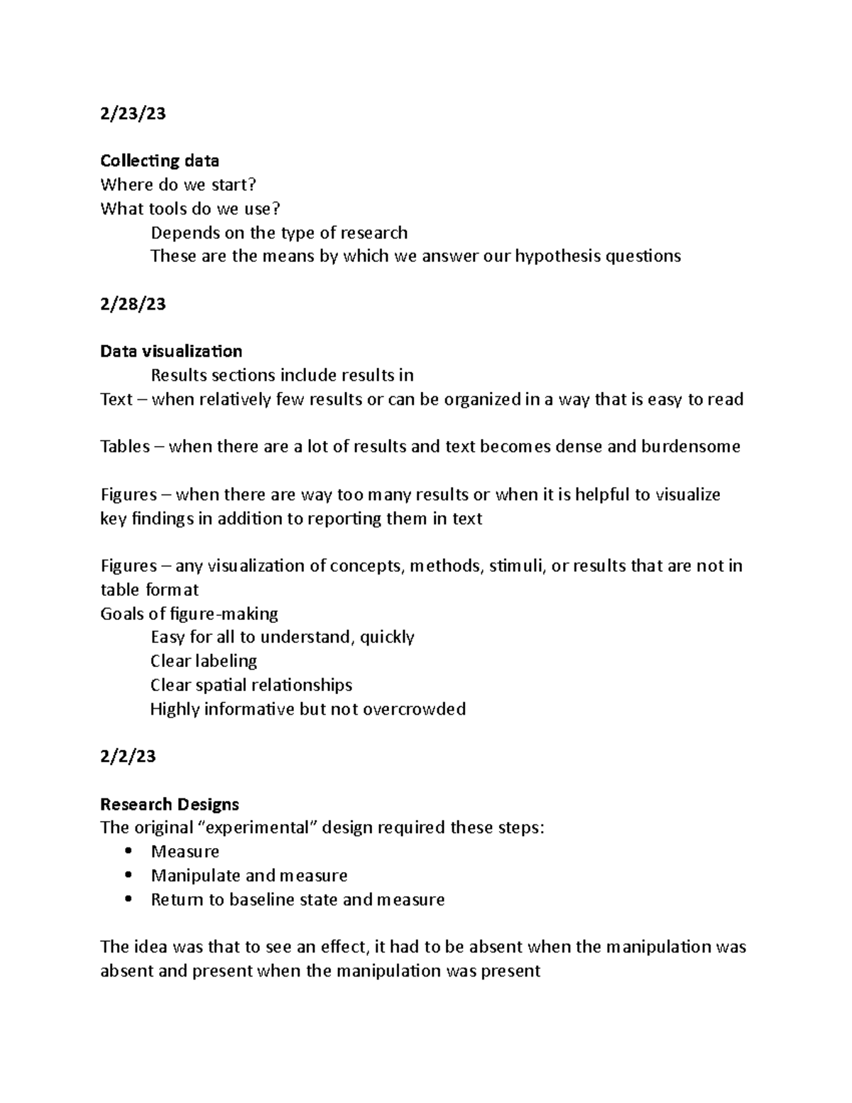 (2:23 and 28)notes PSY 206 - 2/23/ Collecting data Where do we start ...