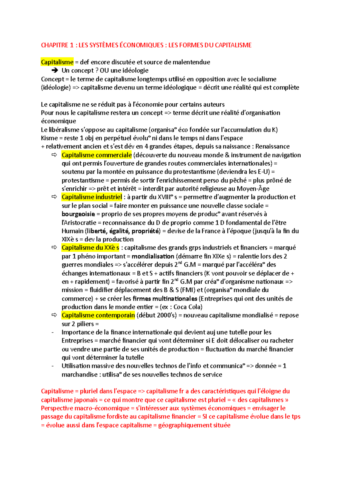 Cours - CHAPITRE 1 : LES SYSTÈMES ÉCONOMIQUES : LES FORMES DU ...