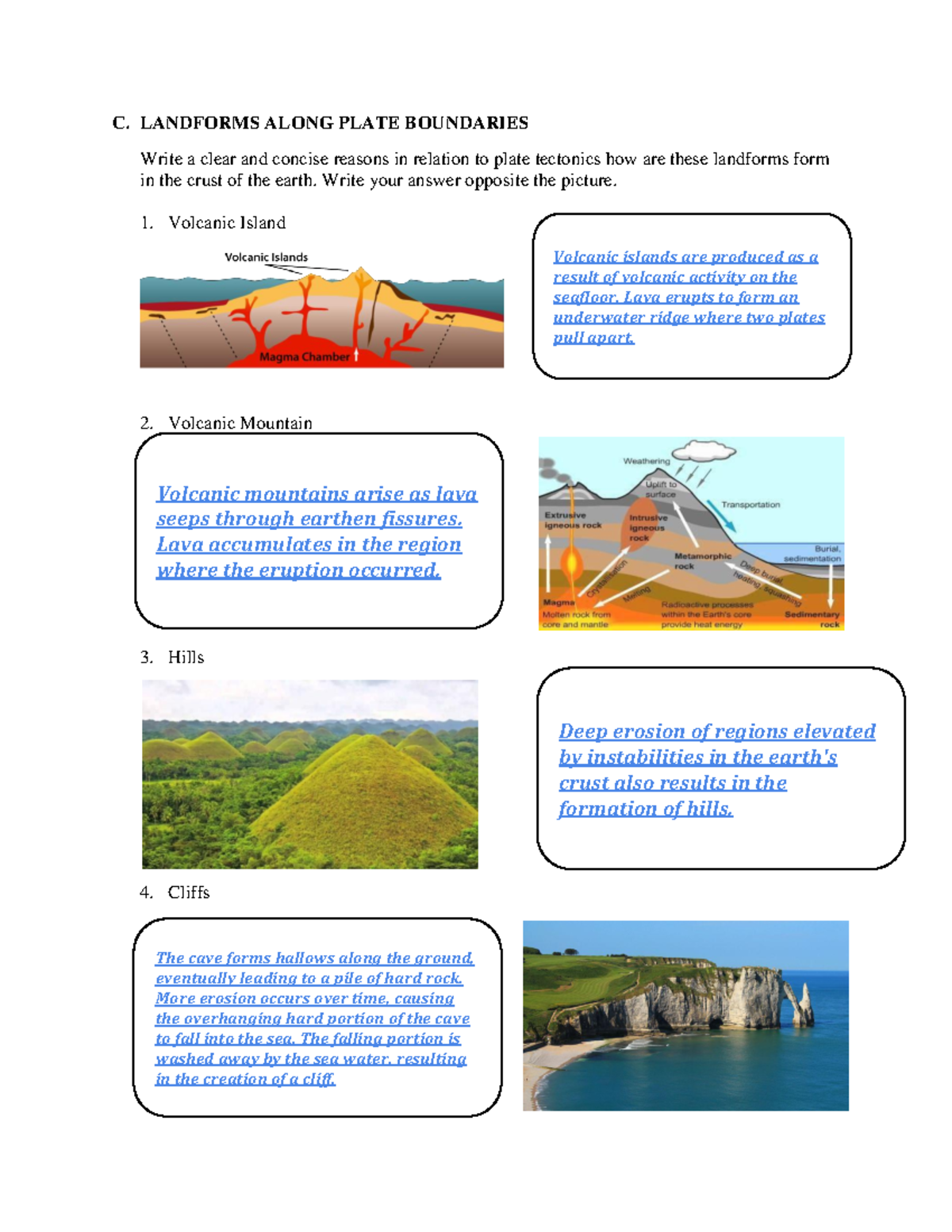 23 Landforms Along Plate Boundaries - C. LANDFORMS ALONG PLATE ...