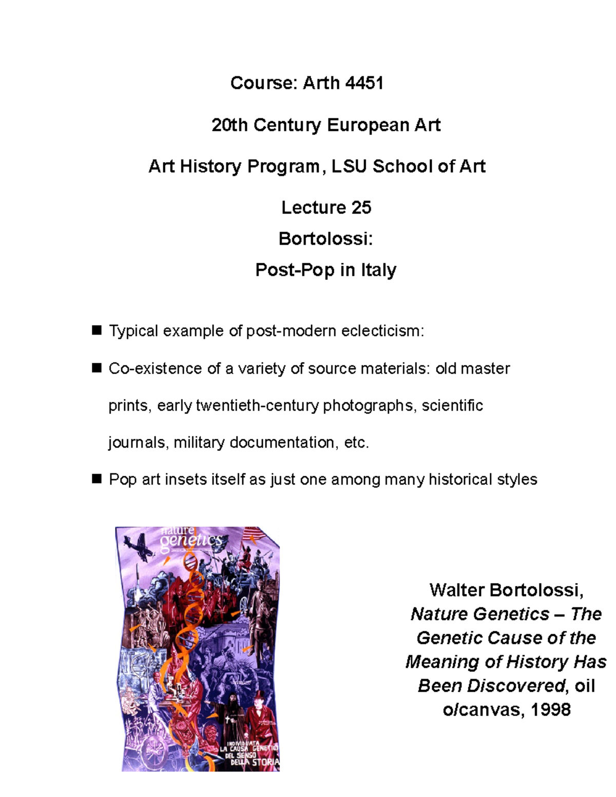 New Expressionism - 20th Century Art Lecture Notes summary from ppt ...