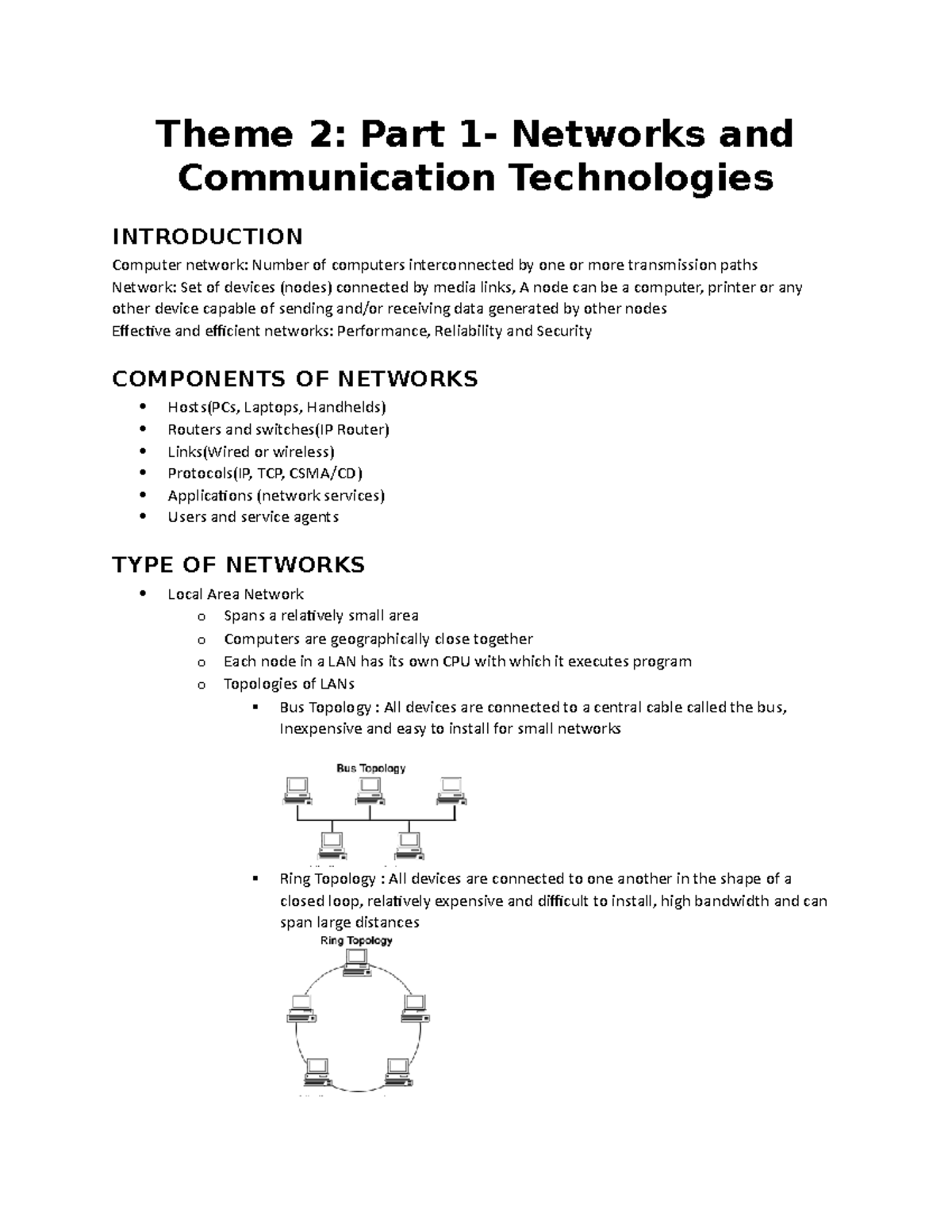 Theme 2 - Summary Information and communication technology - Theme 2 ...