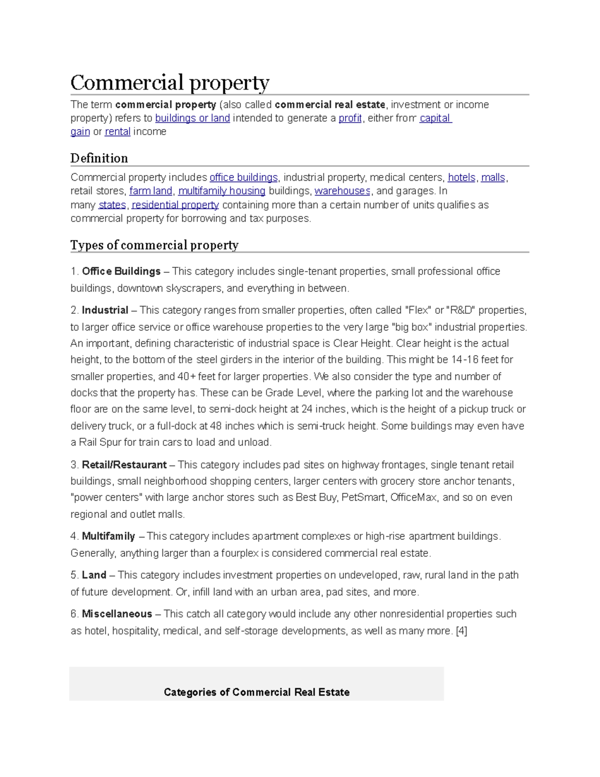 Batch-1 - engineering - Commercial property The term commercial ...