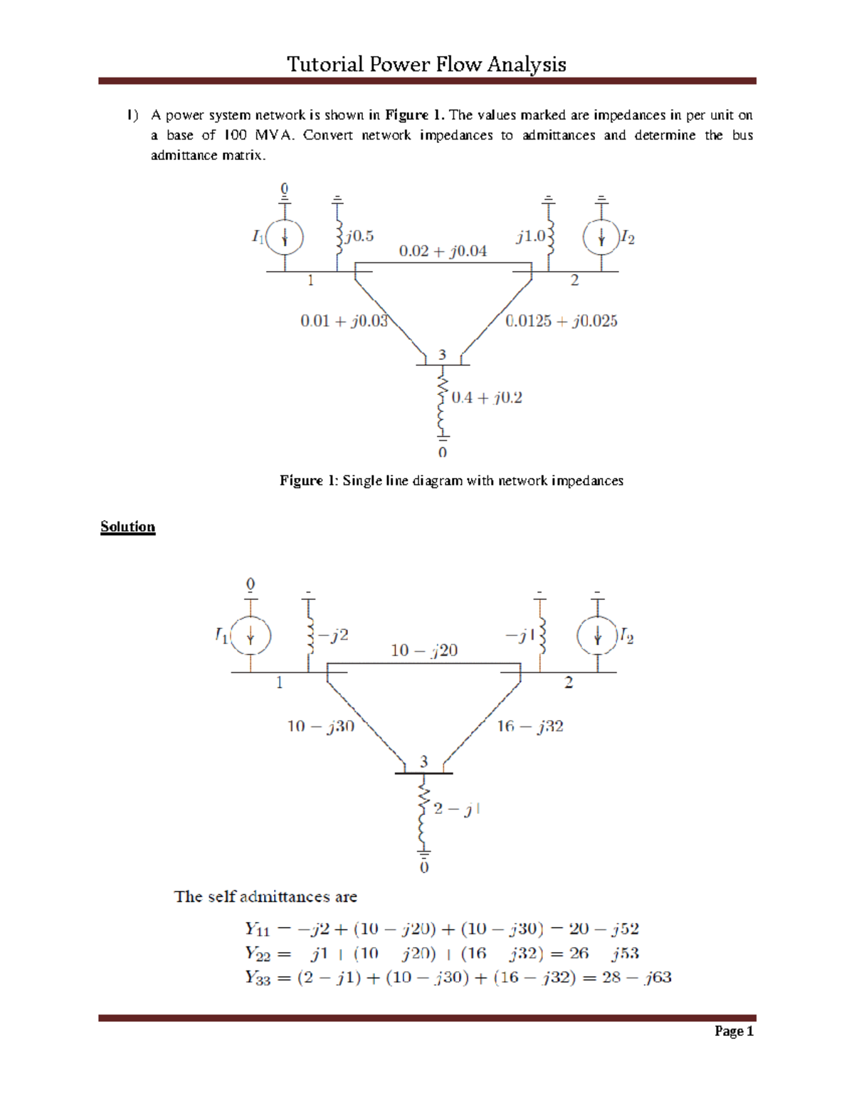 Tutorial Power System Analysis - Power Flow Analysis-Solution - A power ...