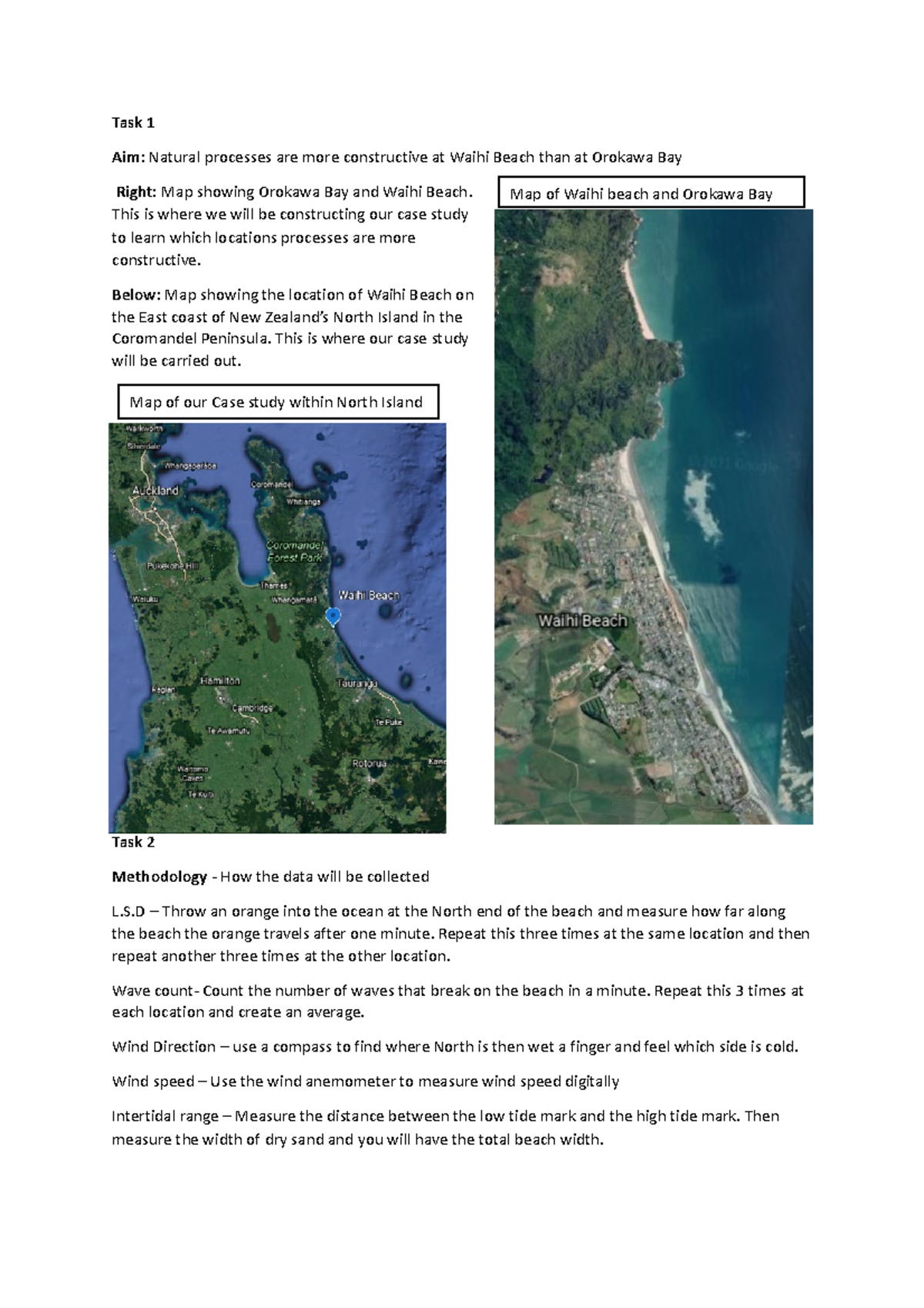 Geo. Beach Profile - Geography - Task 1 Aim: Natural processes are more ...