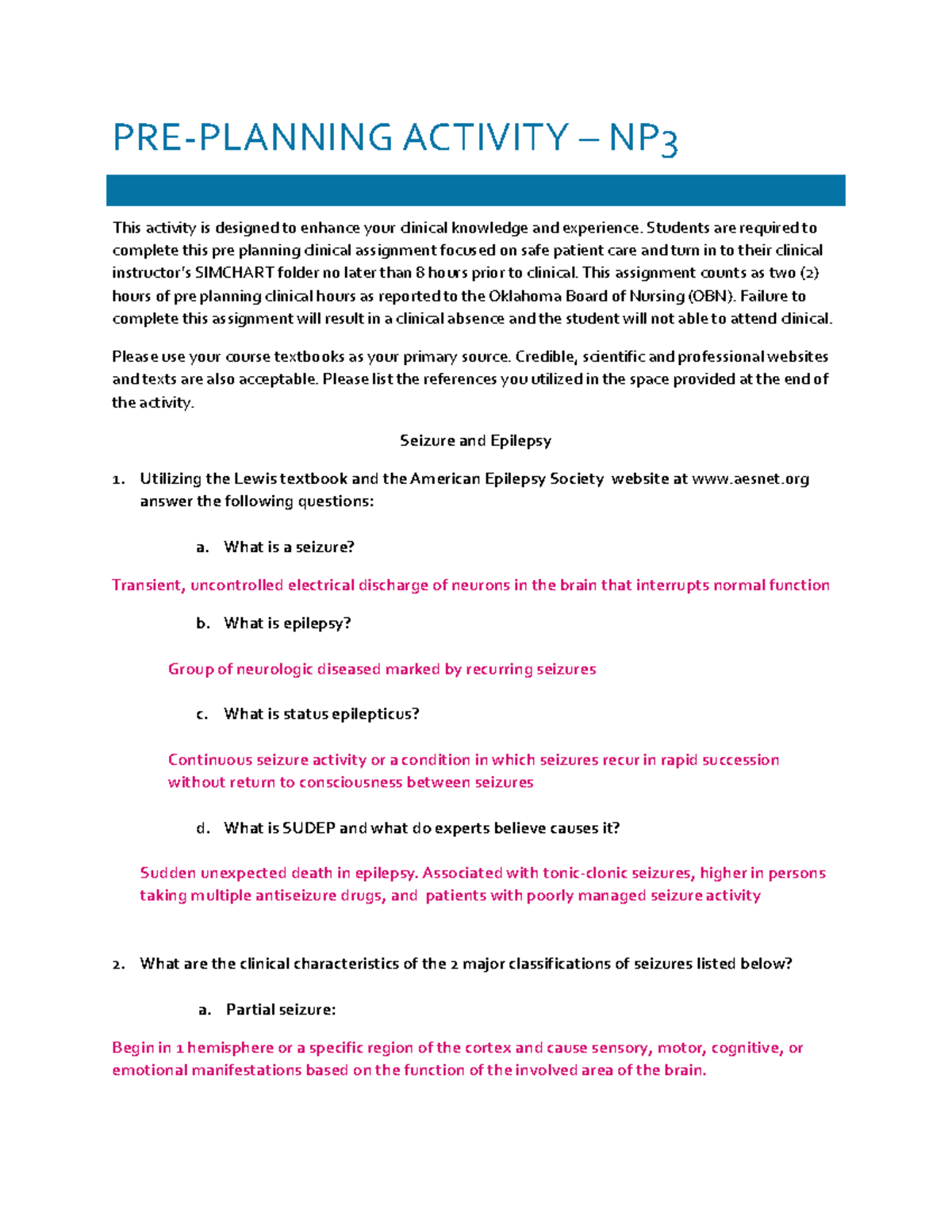 Pre Plan 4 NP3 Seizures KA - PRE-PLANNING ACTIVITY – NP This activity ...