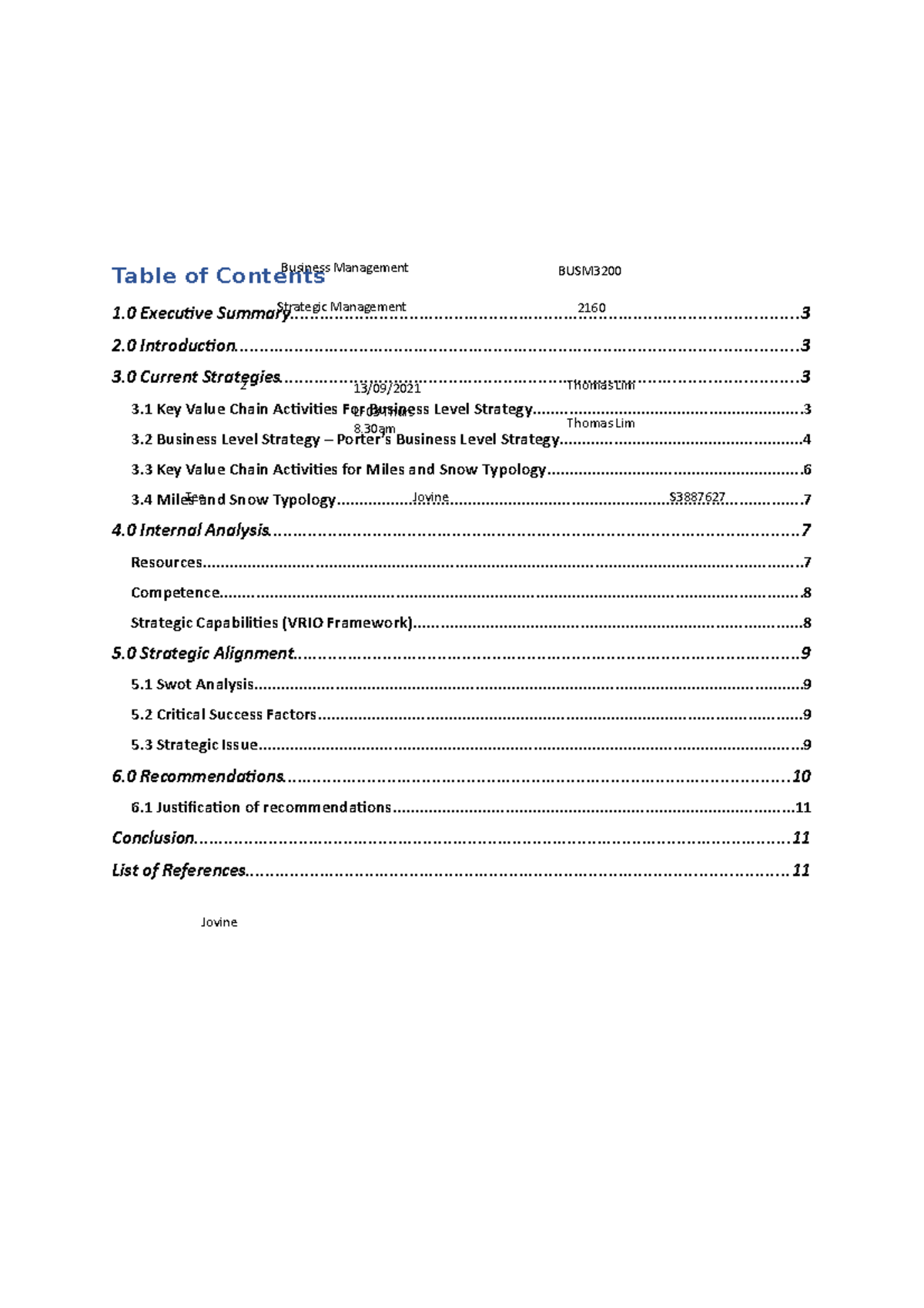 A2 strategic management - Table of Contents 1 Executive - Studocu