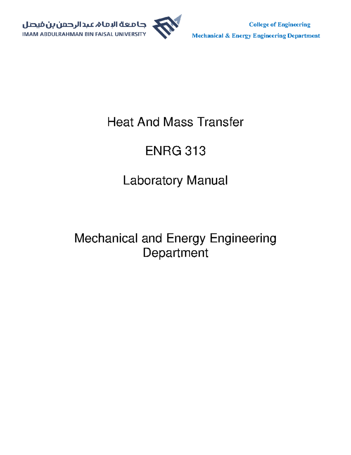 Heat and Mass Transfer Lab Experiments - Mechanical & Energy ...