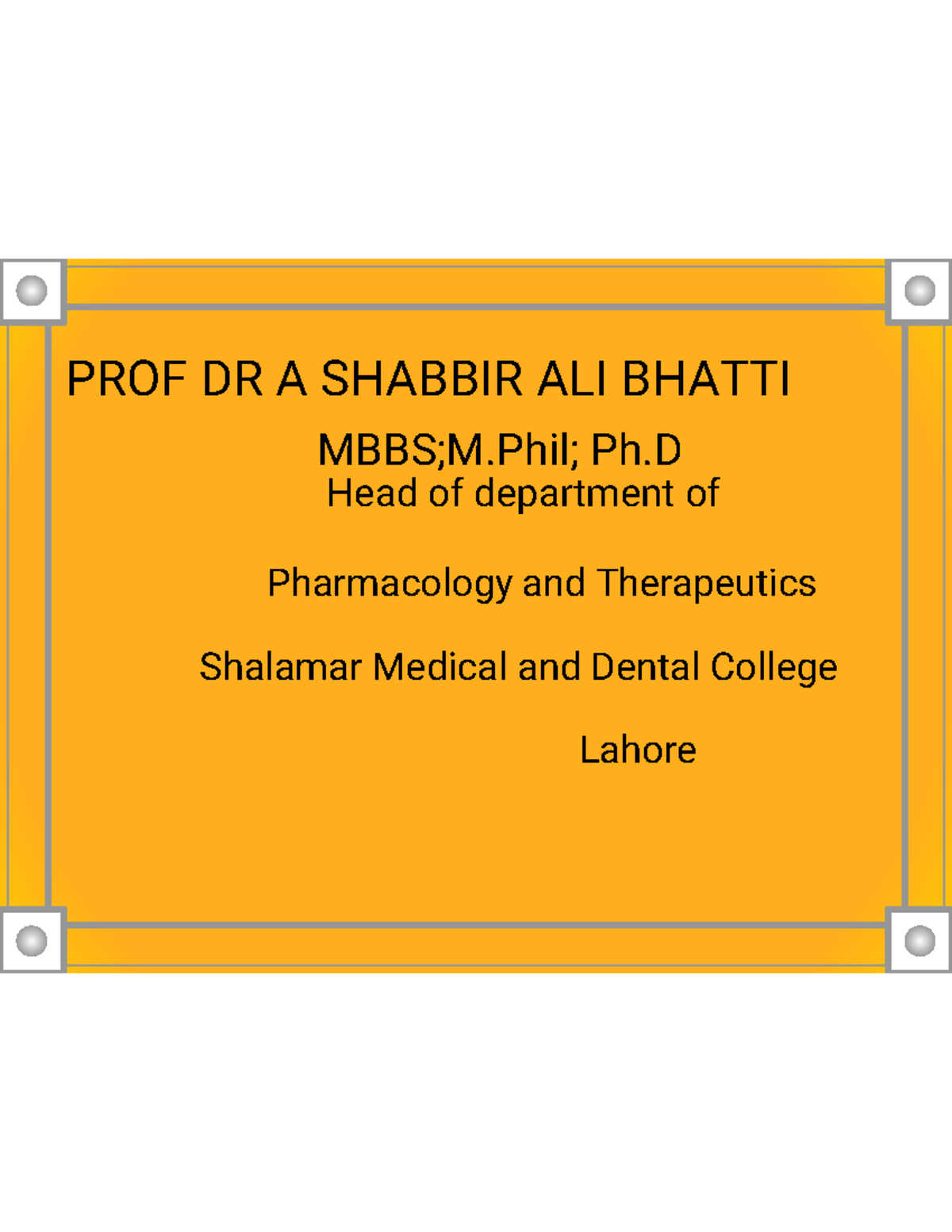 Adverse Drug Reactions by Prof. Shabbir Ali Bhatti - PROF DR A SHABBIR ...