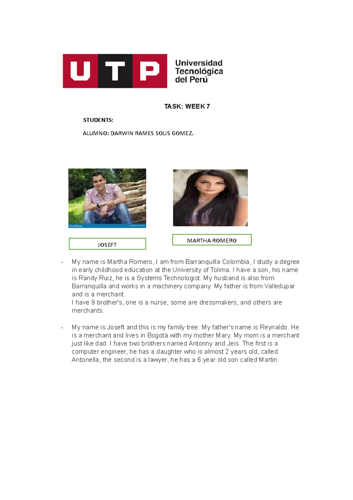 Ingles ACT - TASK: WEEK 7 STUDENTS: ALUMNO: DARWIN RAMES SOLIS GOMEZ ...