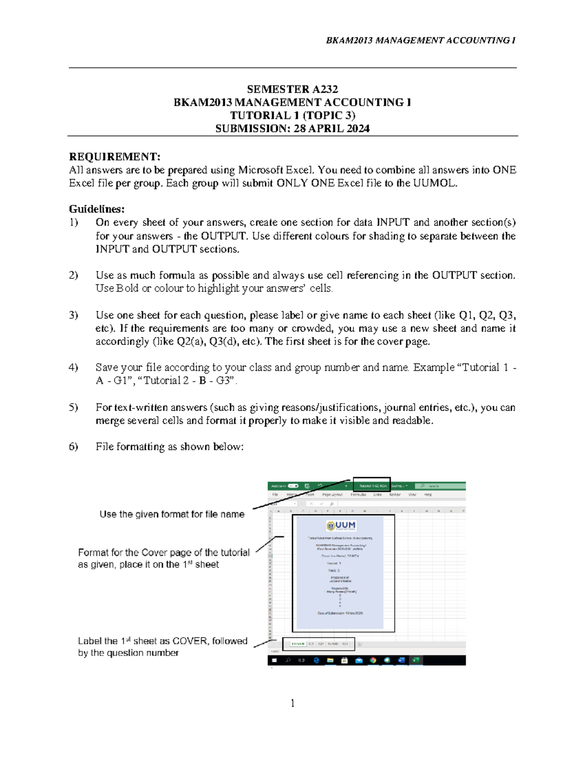 Tutorial 1 Question - sample exercise - SEMESTER A2 32 BKAM2013 ...