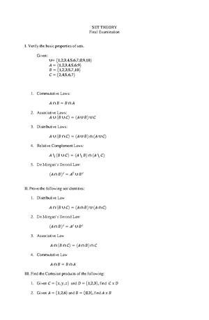 Daiz R BSStat 1A Set Theory Worksheet 3 - 8 9 7 6 C B 2 1 3 5 10 4 SET ...