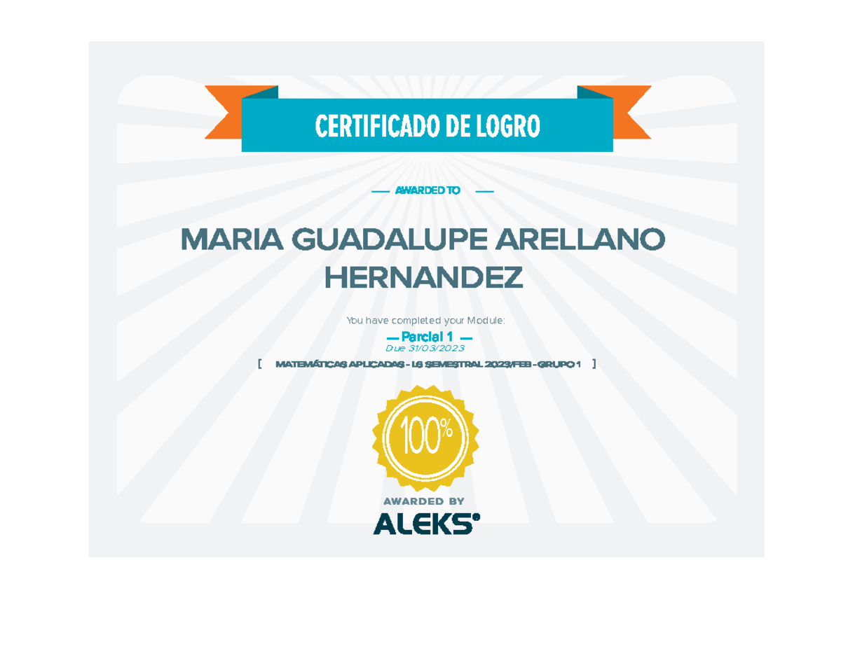 Alekspdf - ejercicios de plataforma aleks - Matemáticas VI - Área I ...