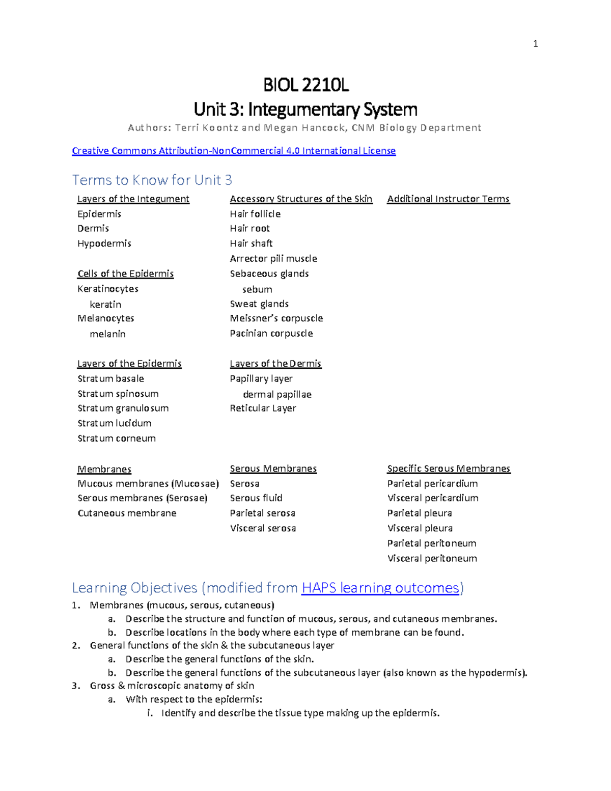 Unit 3 integumentary system - BIOL 2210 L Unit 3 : Integumentary System ...