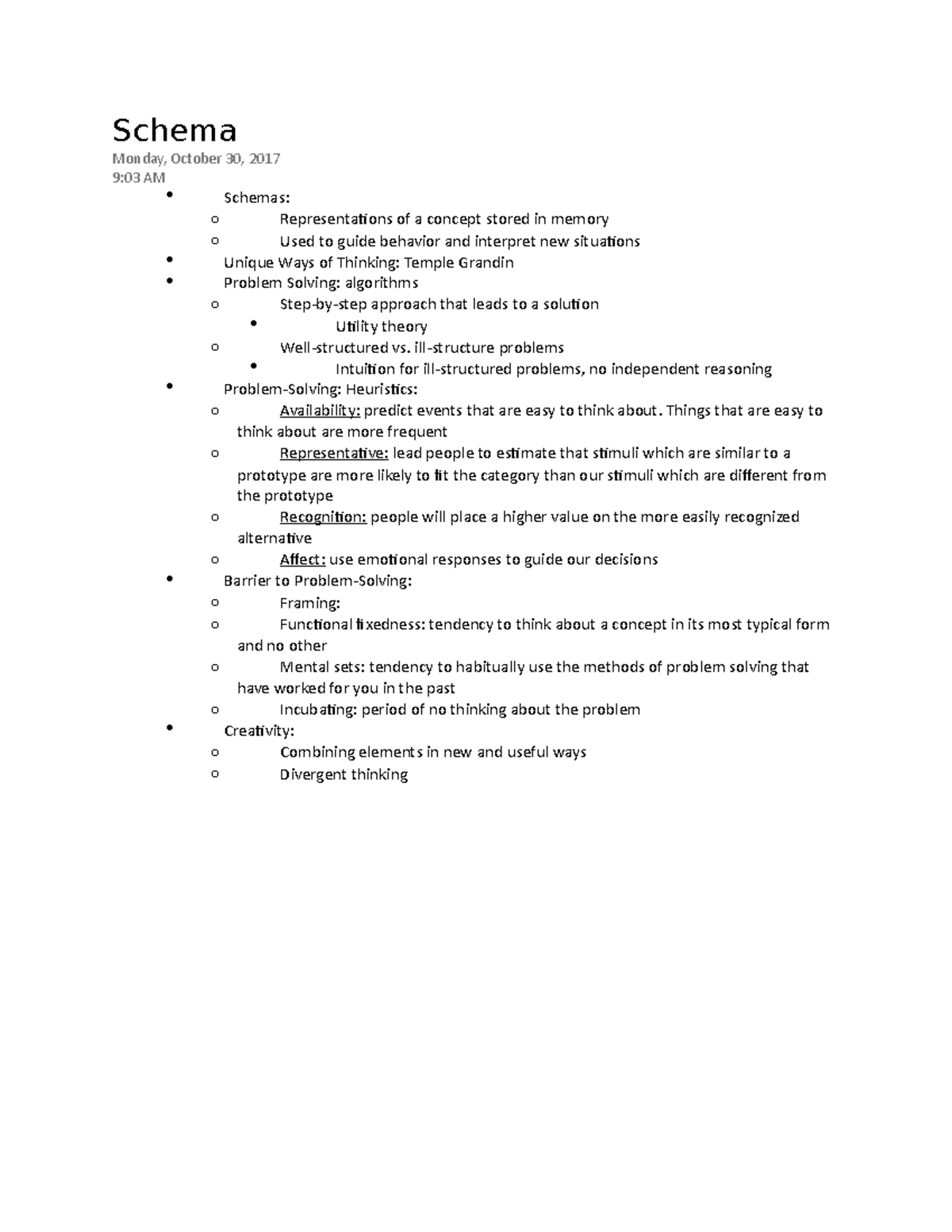Schema - Lecture notes 20 - Schema Monday, October 30, 2017 9:03 AM ...