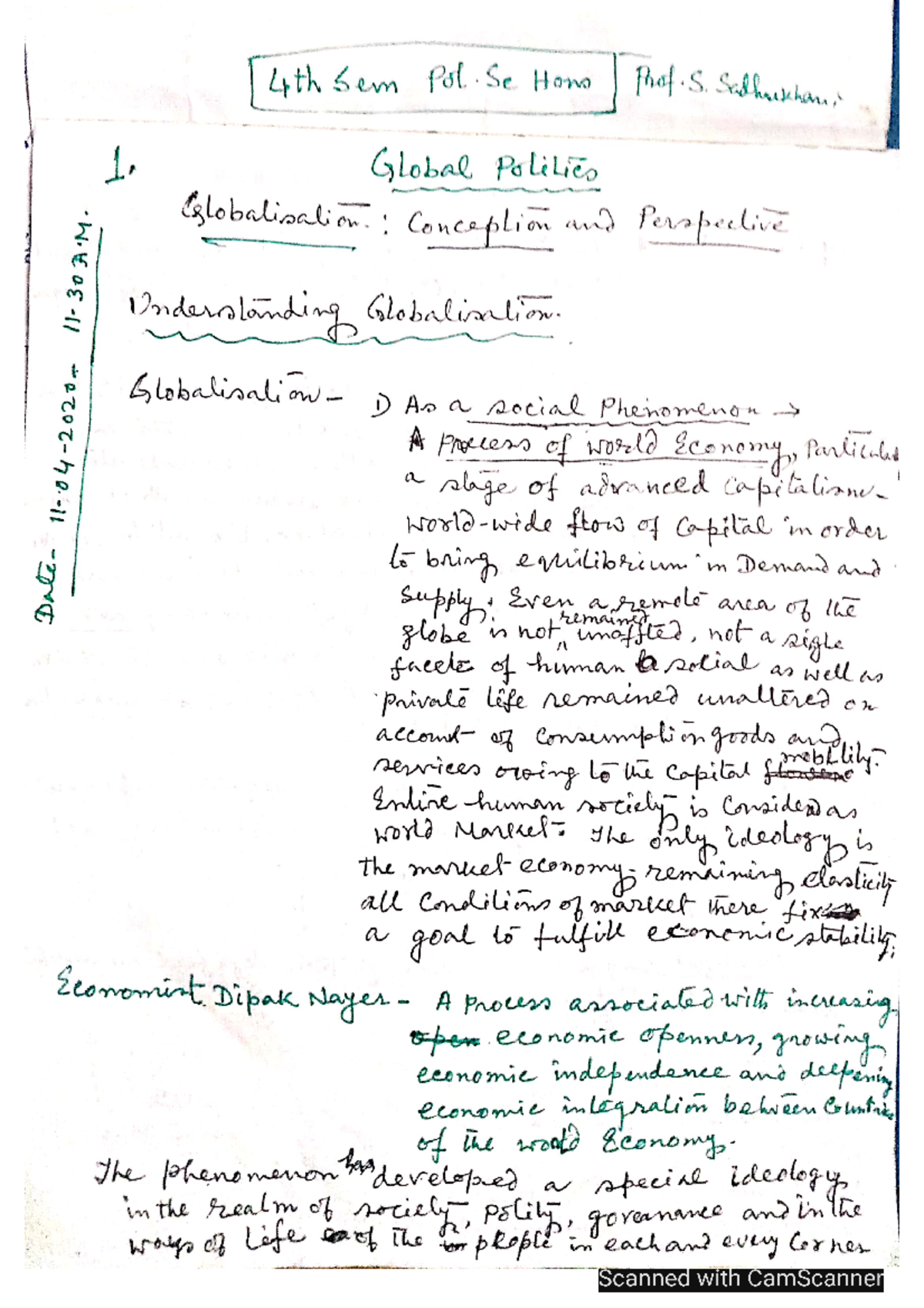 SEM 4 Study Materials 1 - 4th Sem pol Se Hons Prof. Sadhrekhan. 1 ...