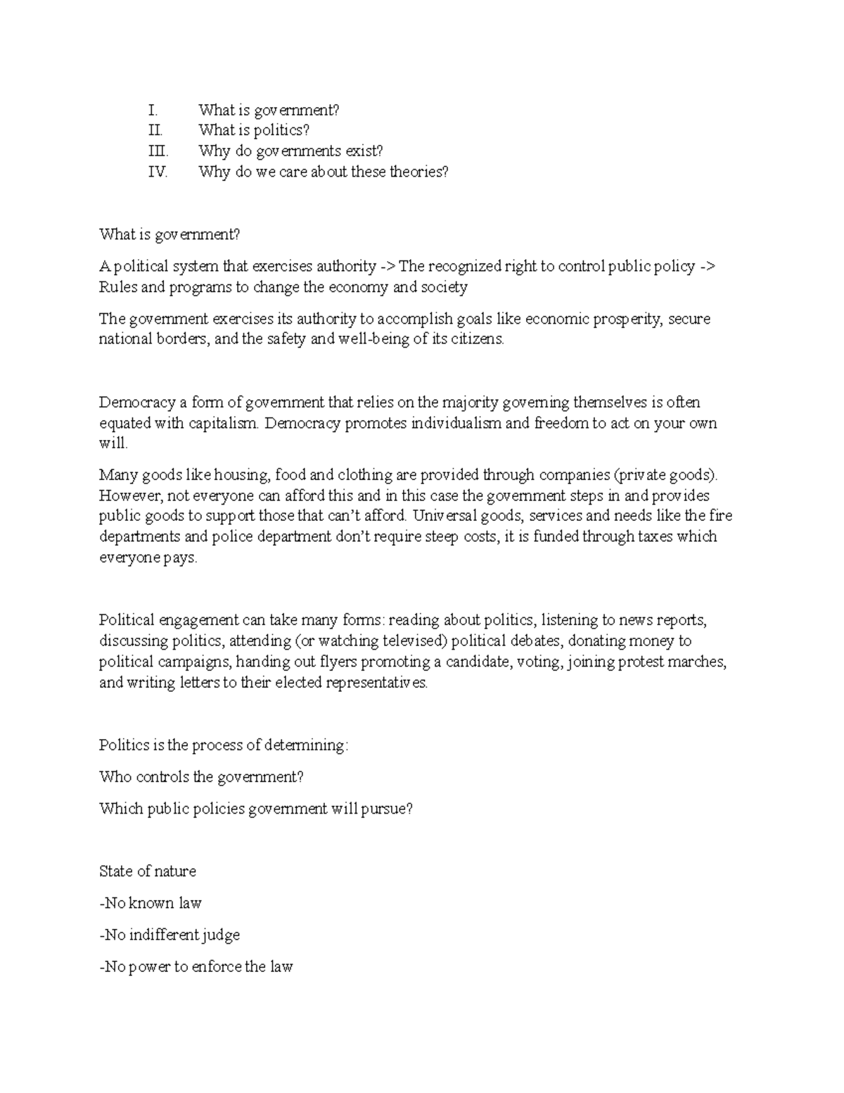 L2 - Political science on american government and politics - I. What is ...