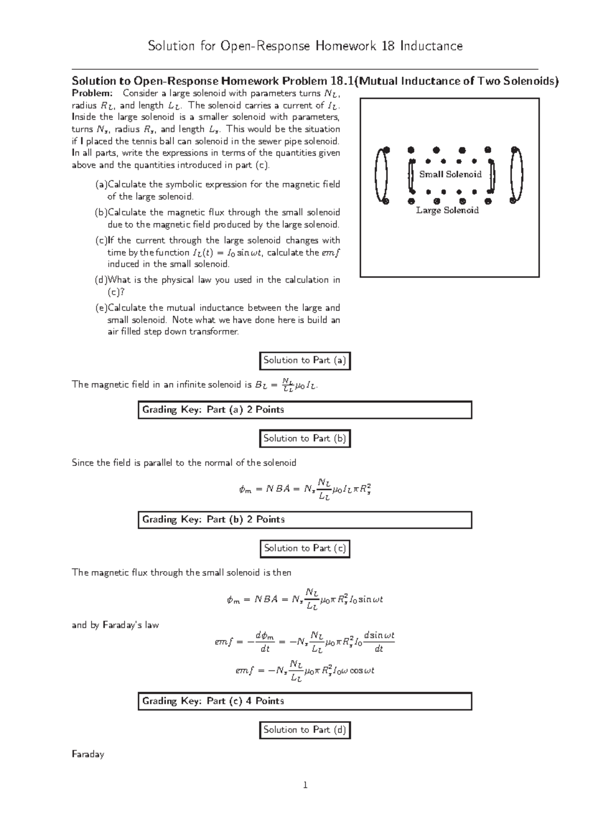 Homework-18-sln - HW18 - Solution for Homework 18 Inductance Solution to Homework Problem 18 ...