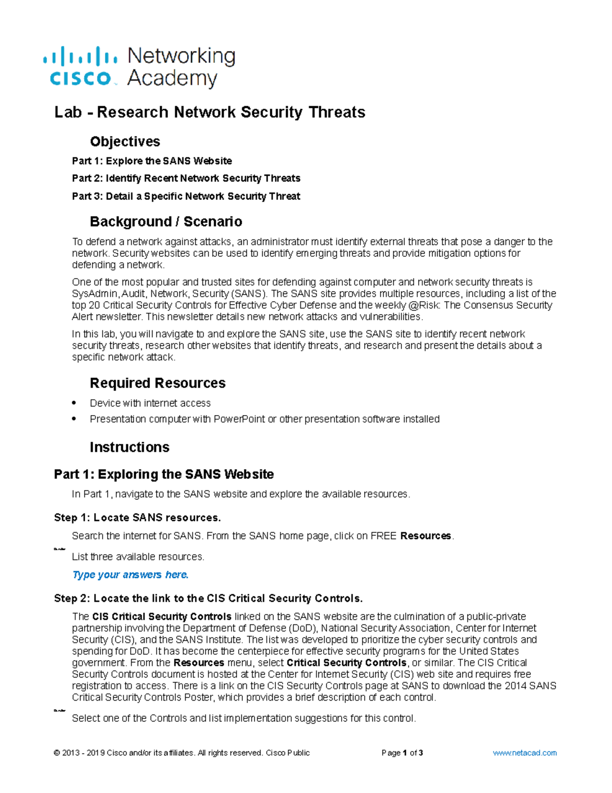 16.2.6 Lab - Research Network Security Threats - Lab - Research Network ...