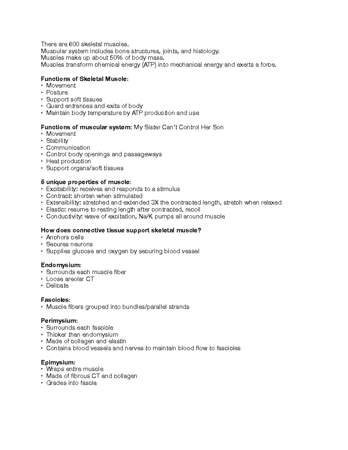 Anatomy Exam 4 Muscles - There are 600 skeletal muscles. Muscular ...