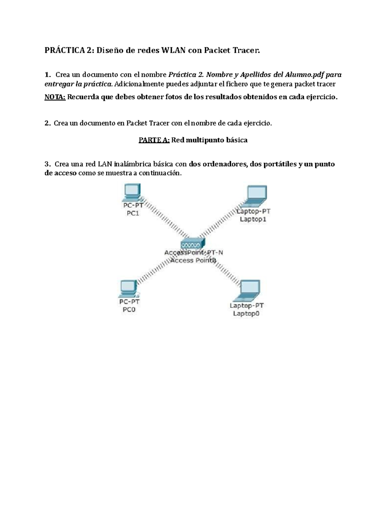 Práctica 2 Diseño de redes WLAN con Packet Tracer - PRÁCTICA 2: Diseño de redes WLAN con Packet ...