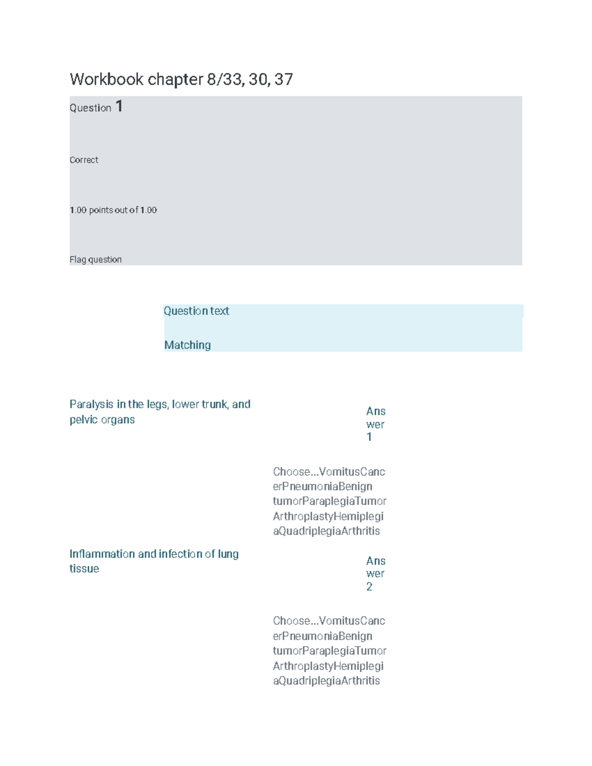 Workbook chapter 8 33, 30, 37 - Workbook chapter 8/33, 30, 37 Question ...