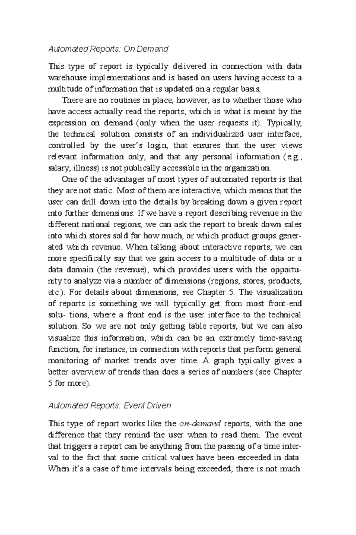 53 Automated Reports - Automated Reports: On Demand This type of report ...