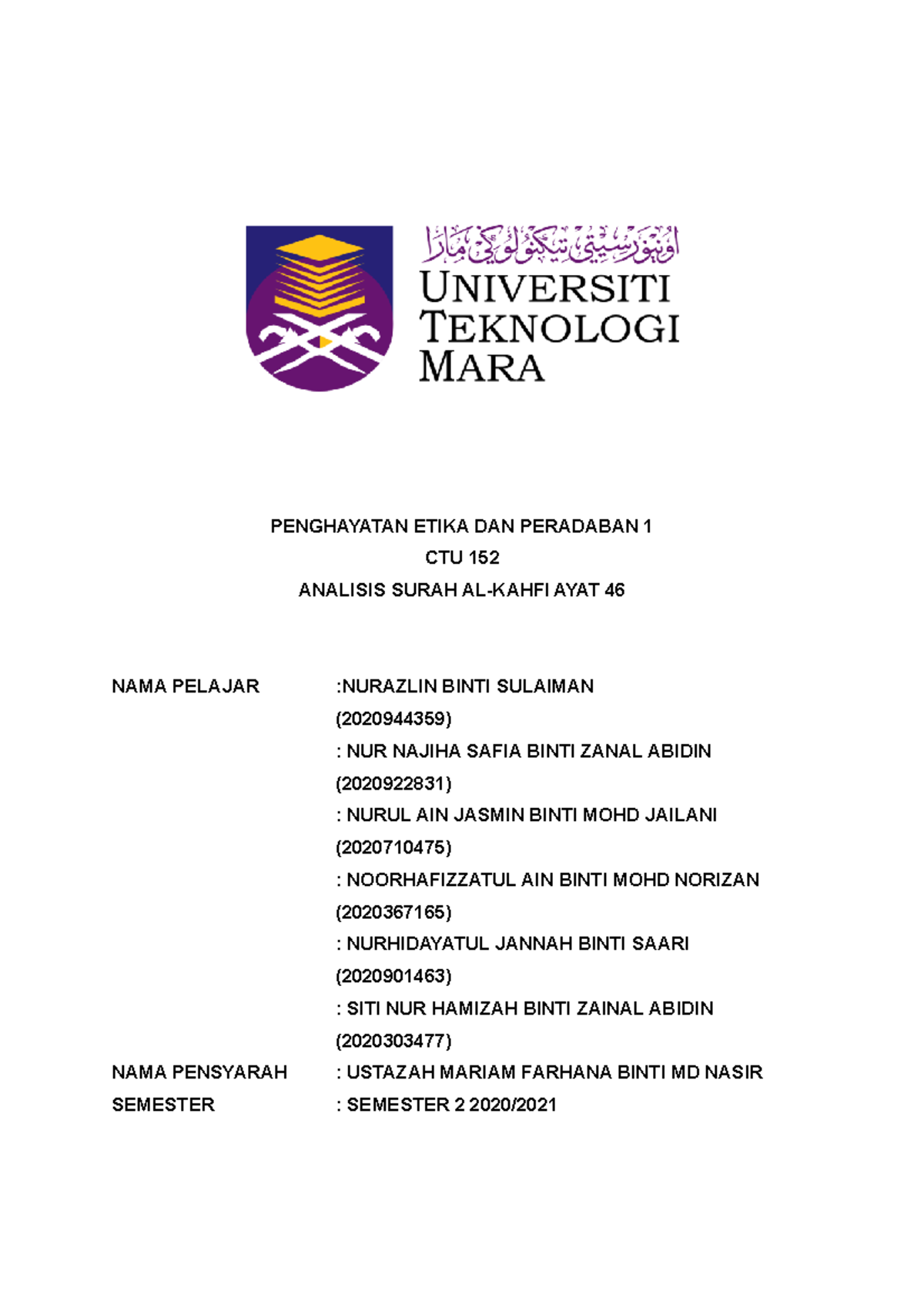 Tugasan 3 Ctu 152 Records Management Simulation Penghayatan Etika