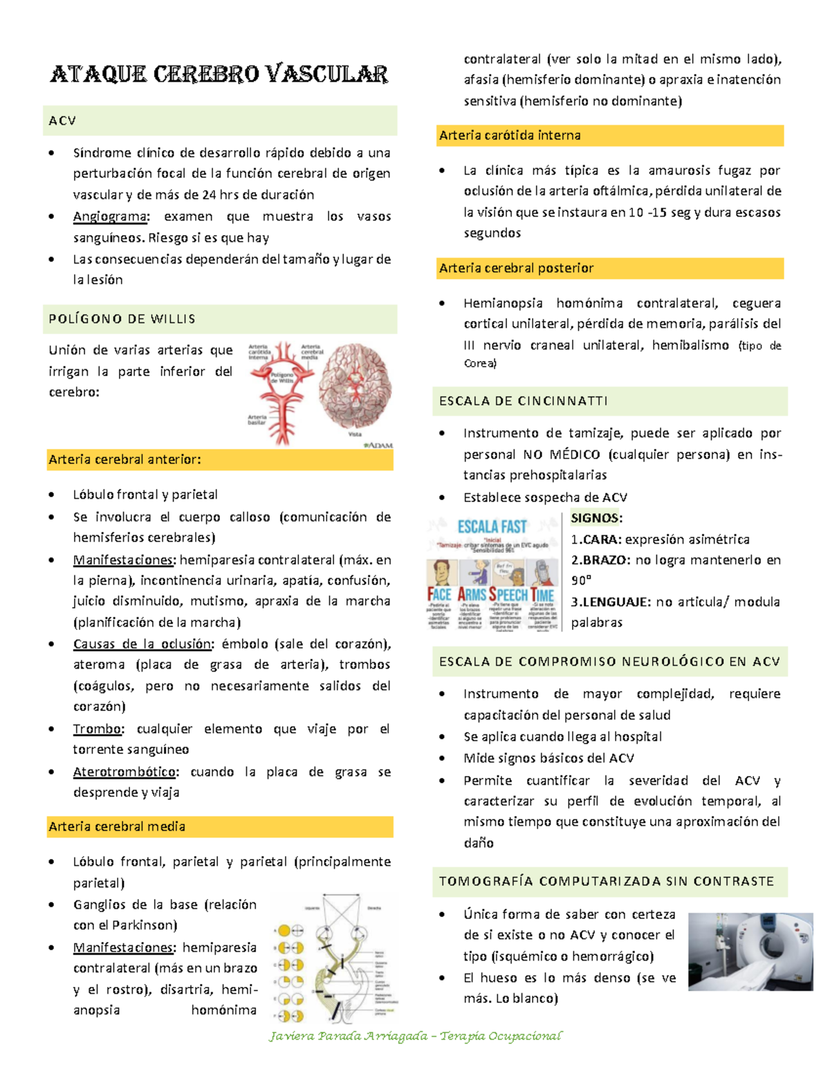 Parkinson y ACV - ATAQUE CEREBRO VASCULAR ACV Síndrome clínico de ...
