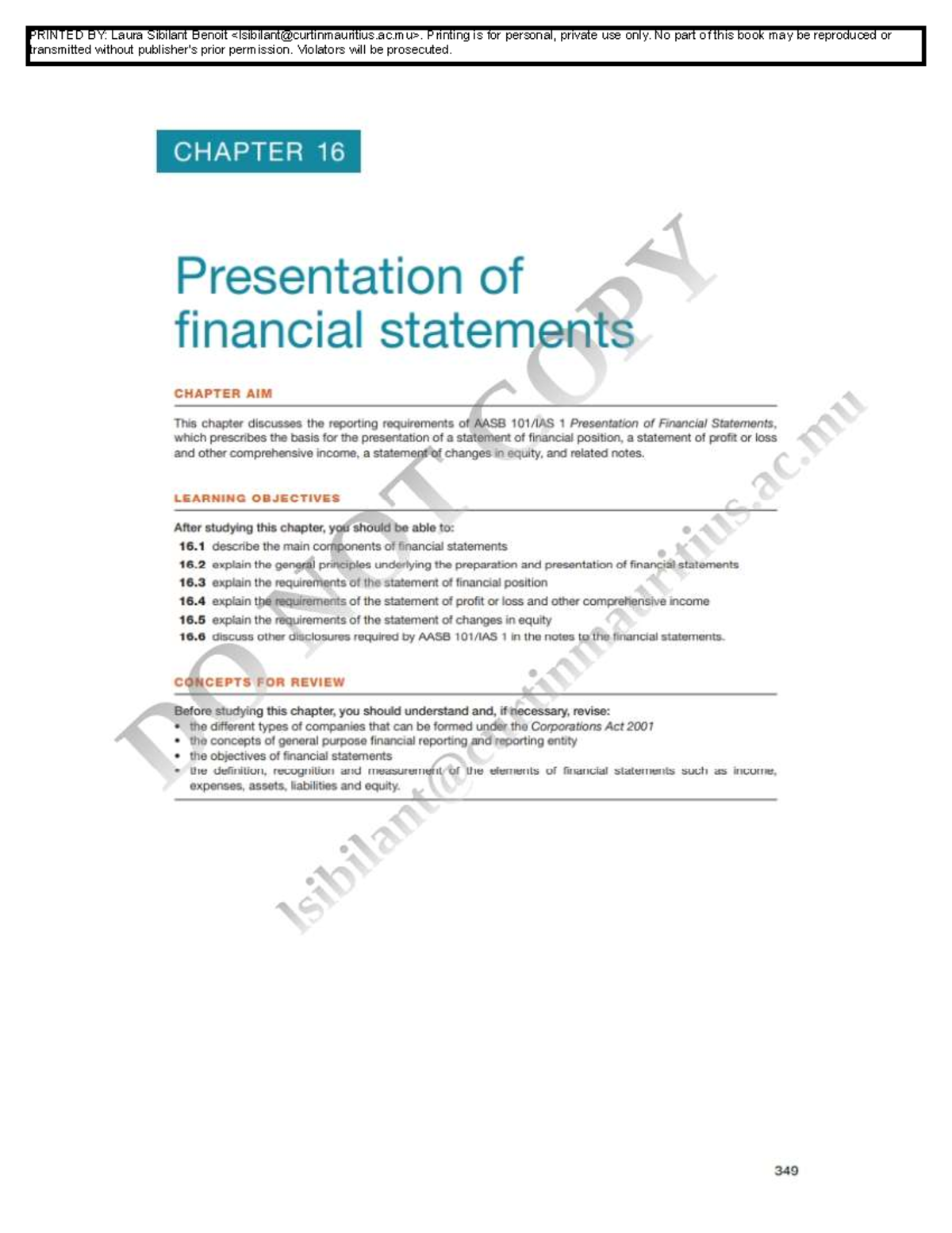 Chp 6- Presentation of financial statements - Accounting and Finance - Studocu