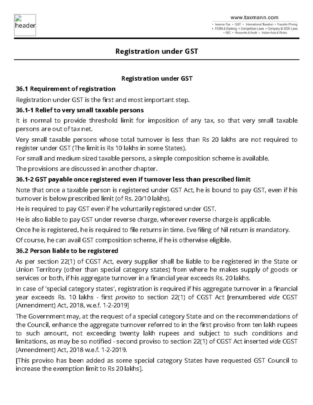 Registration under GST Registration under GST - header Registration ...