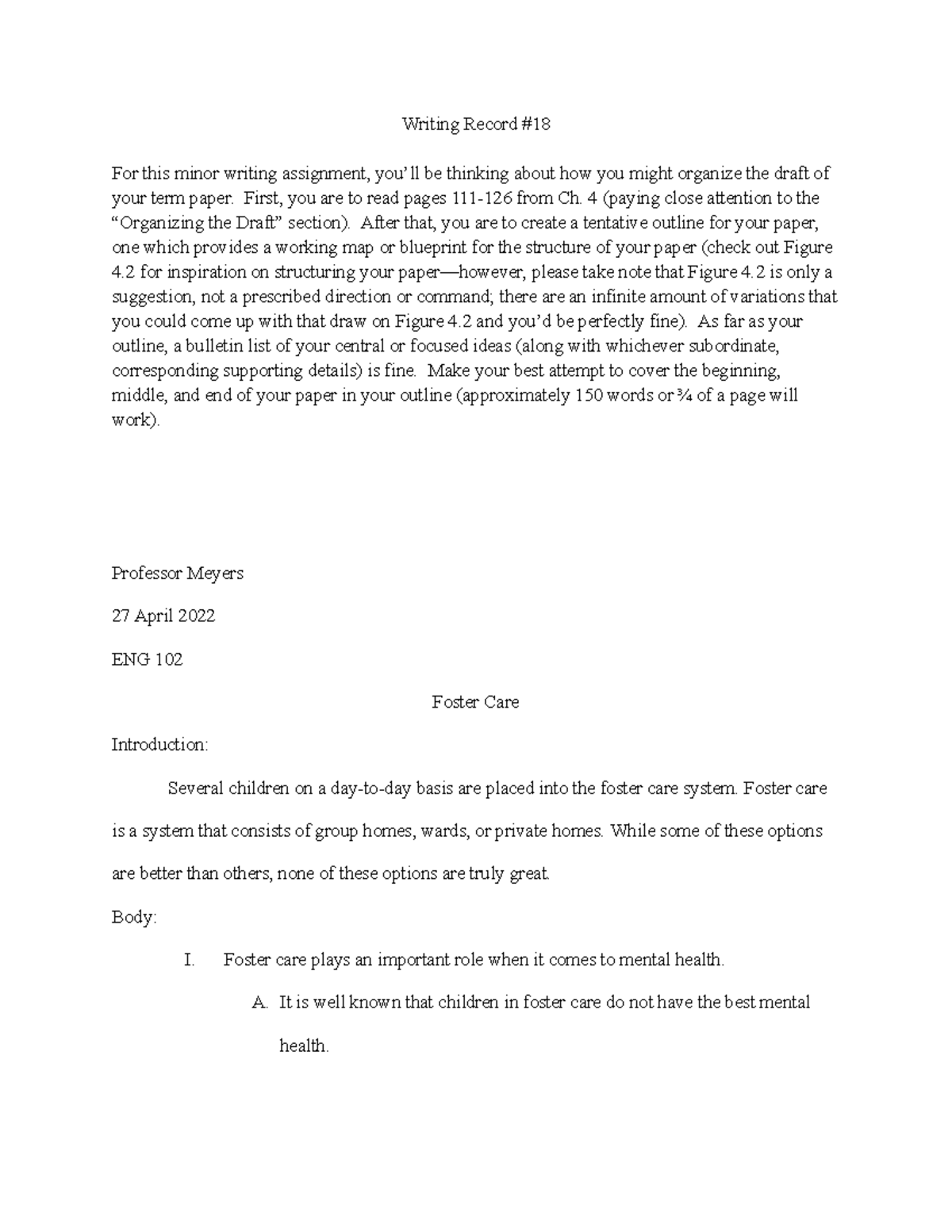 Writing Record #18-2 - Writing Record # For this minor writing assignment, you’ll be thinking ...