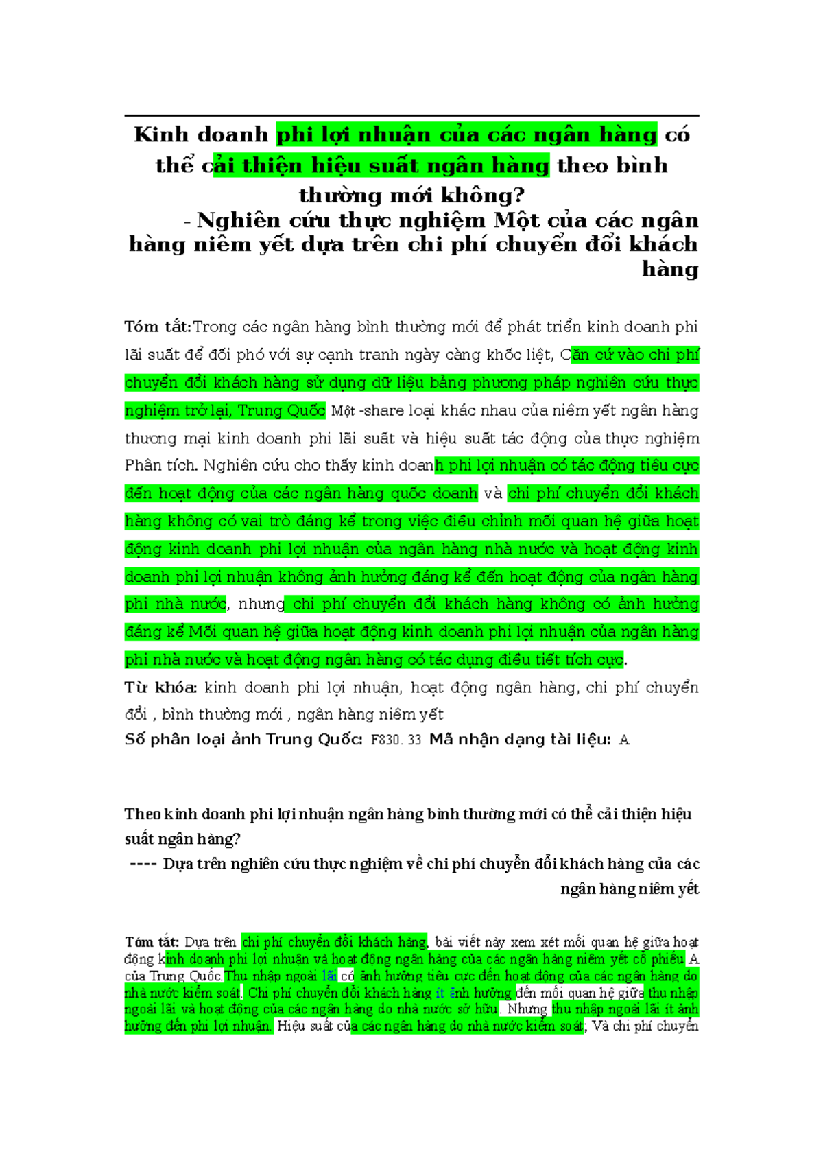 keoj keo lam sao ma ban - Kinh doanh phi lợi nhuận của các ngân hàng có ...