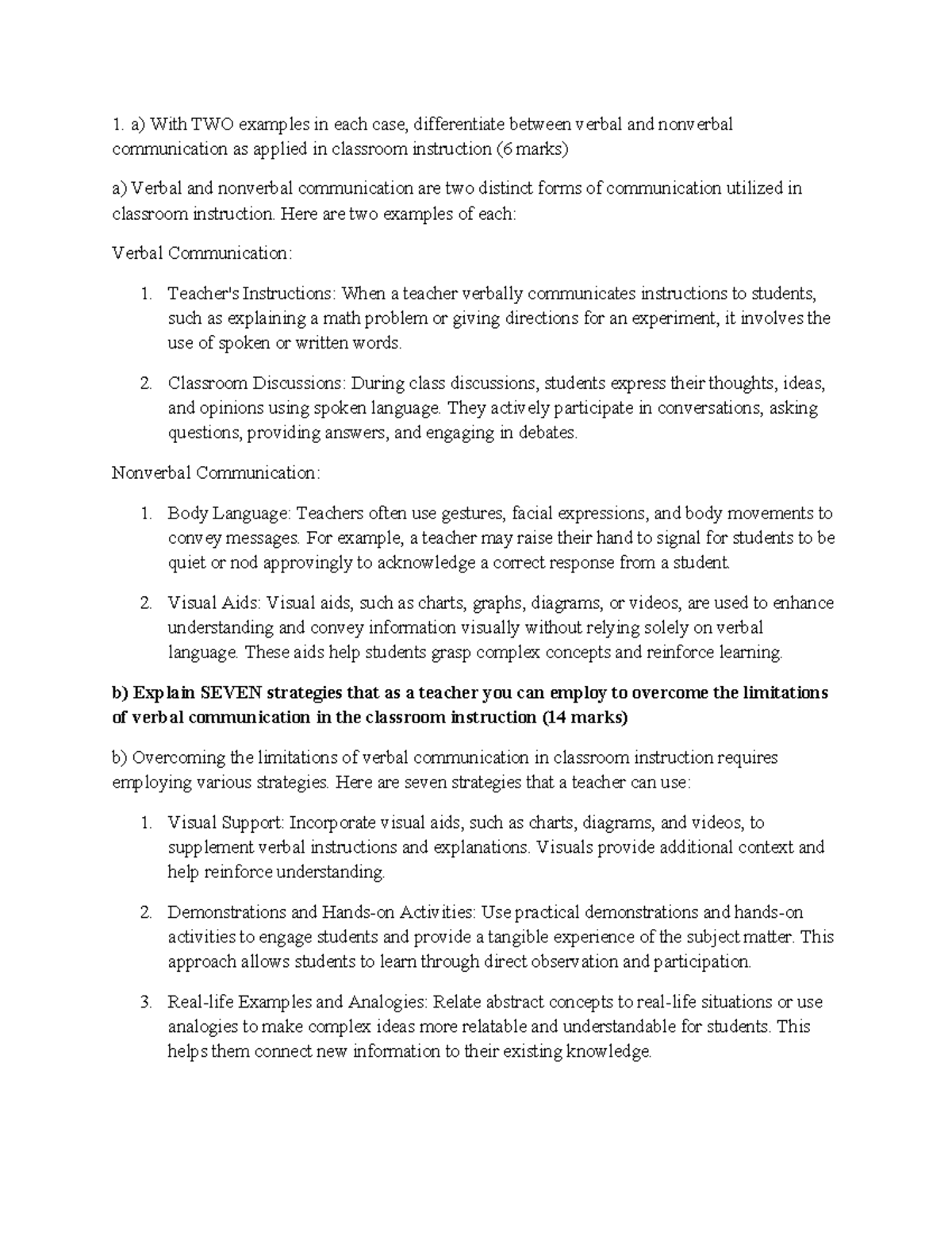ECT Revision - notes - a) With TWO examples in each case, differentiate ...