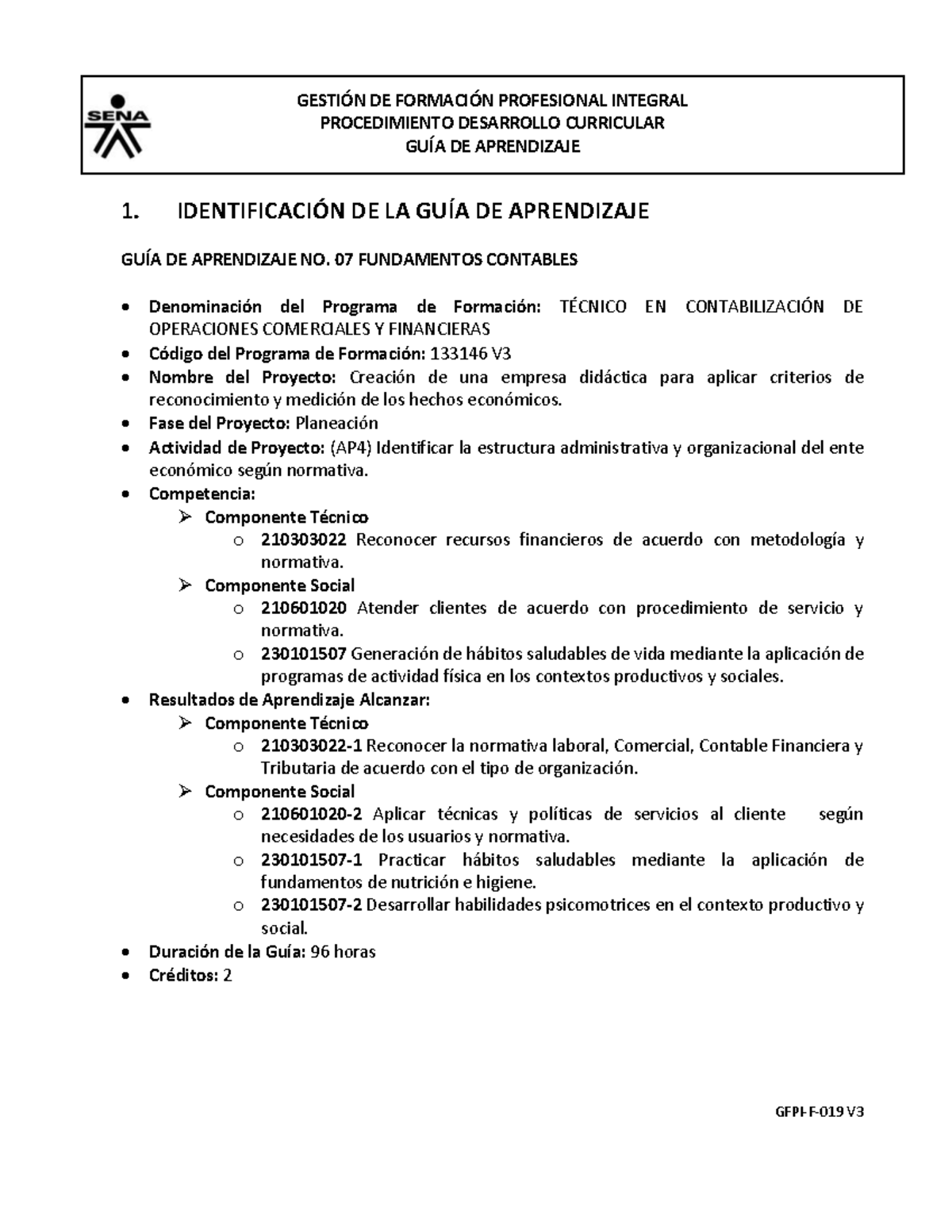 Guía de Aprendizaje AA7 - GESTI”N DE FORMACI”N PROFESIONAL INTEGRAL PROCEDIMIENTO DESARROLLO ...
