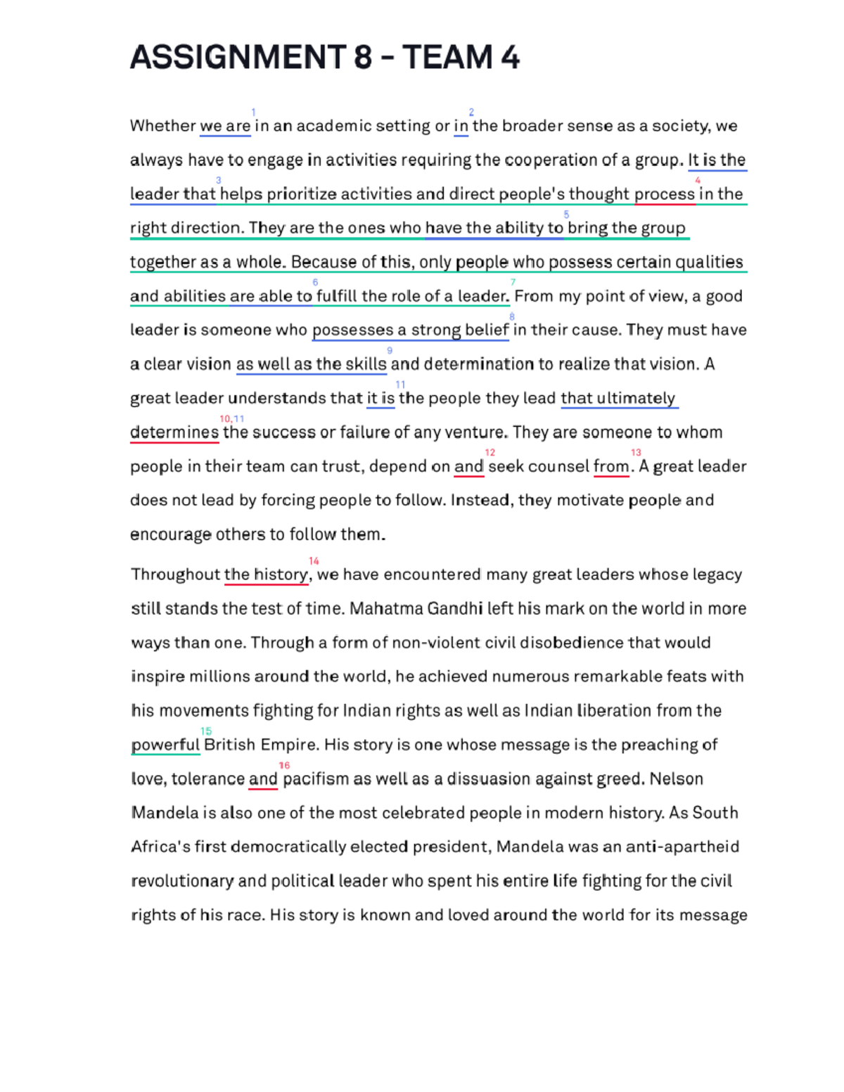 Assignment 8 - TEAM 4 - ... - speaking and listening 3 - Studocu