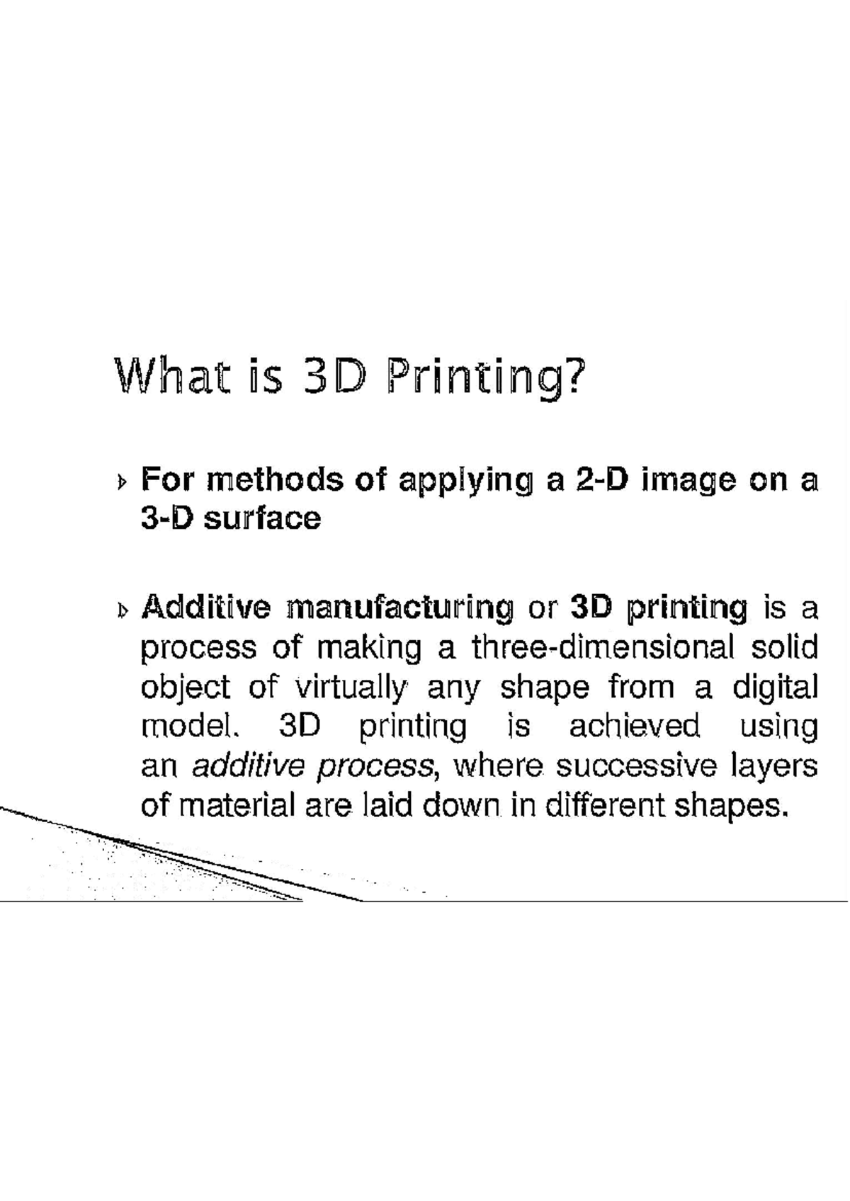 3D Printing - B.tech - Studocu