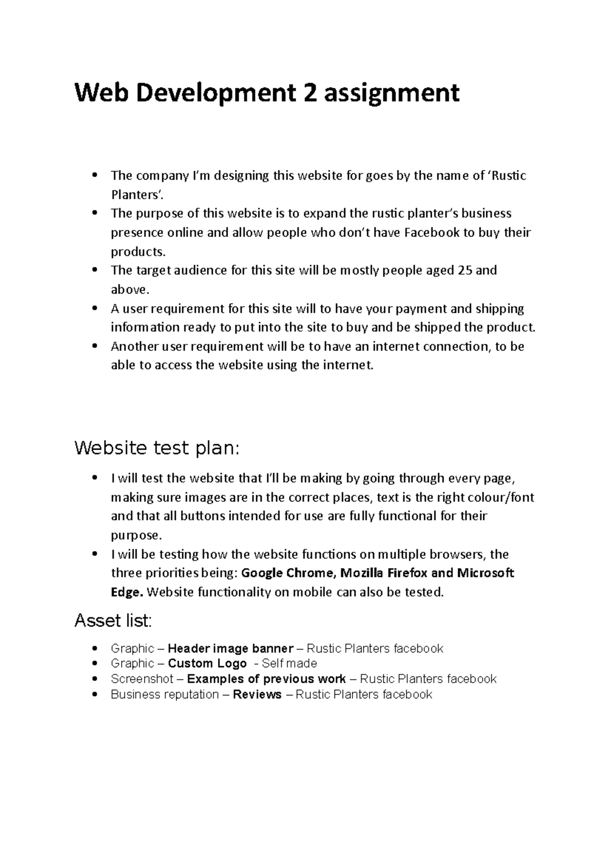 Web Development 2 assignment Finished - Copy - Web Development 2 assignment The company I’m ...