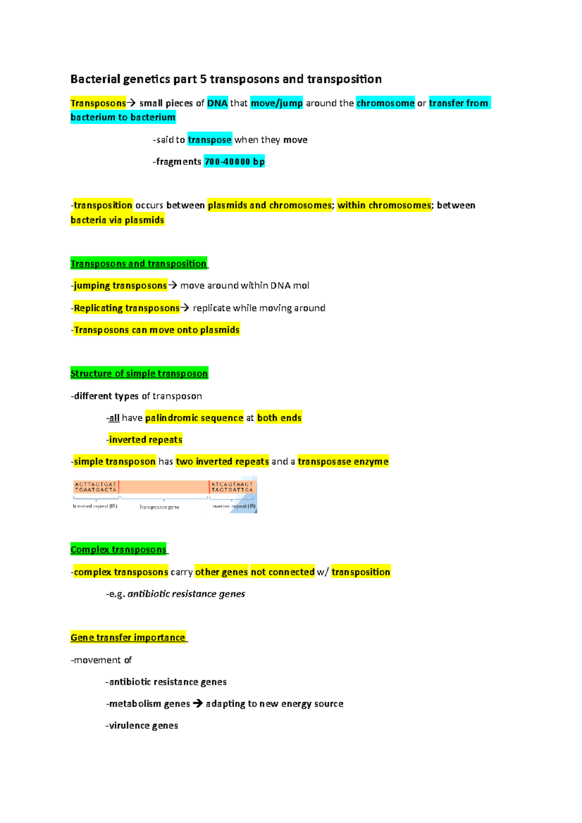 Lecture 11 P5 bacterial genetics transposons and transposition ...