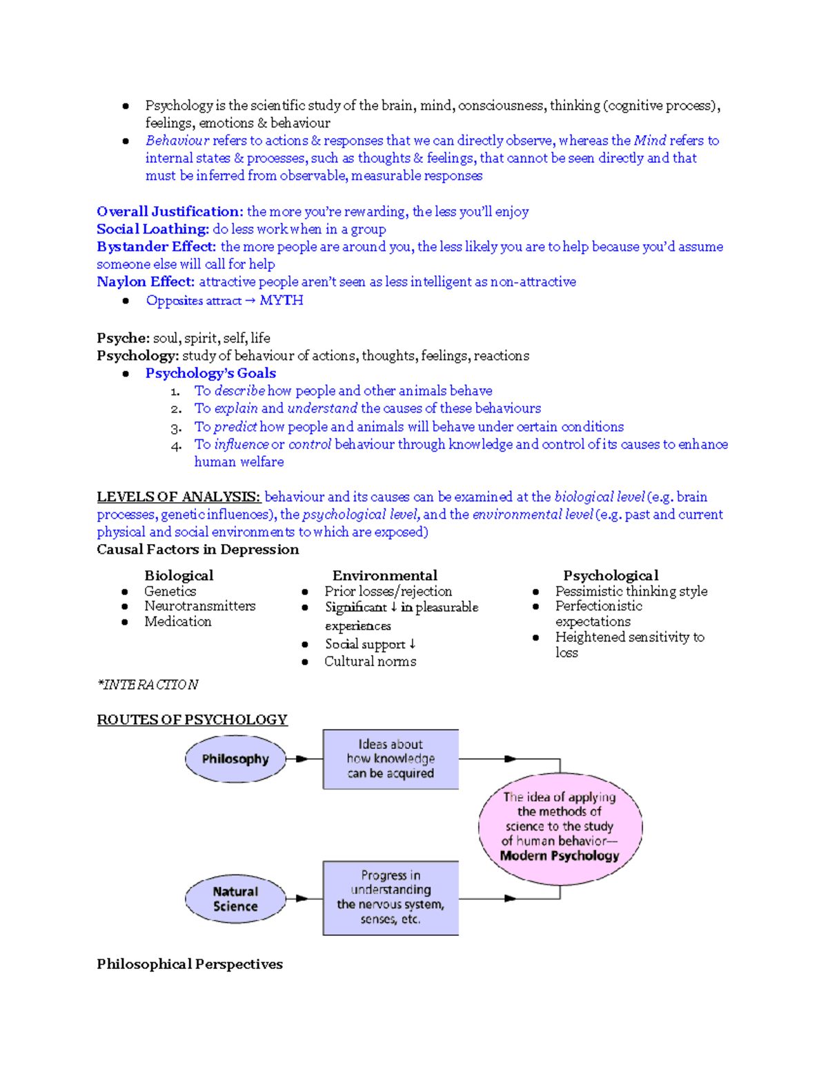 1. What is Psychology - Textbook+Lecture Notes - Psychology is the ...