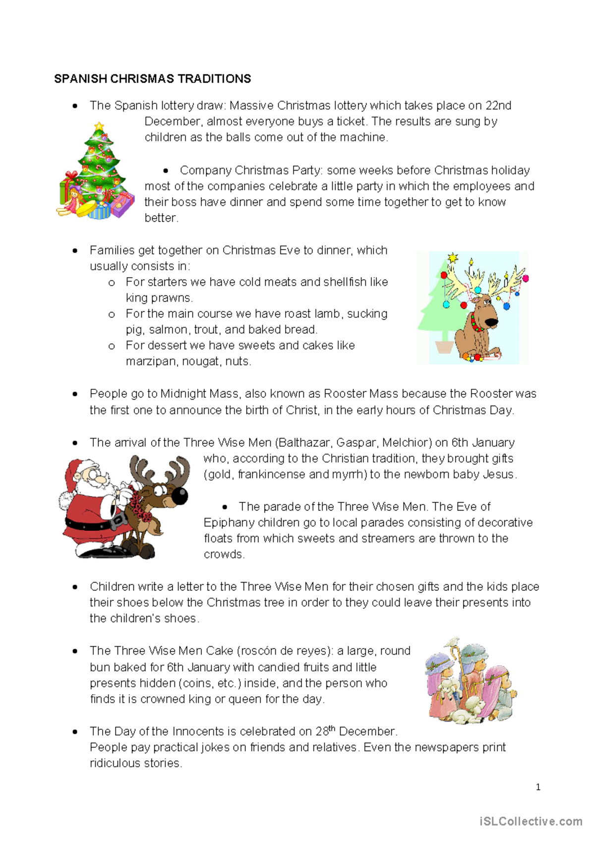 Spanish Christmas Traditions - 1 SPANISH CHRISMAS TRADITIONS The ...