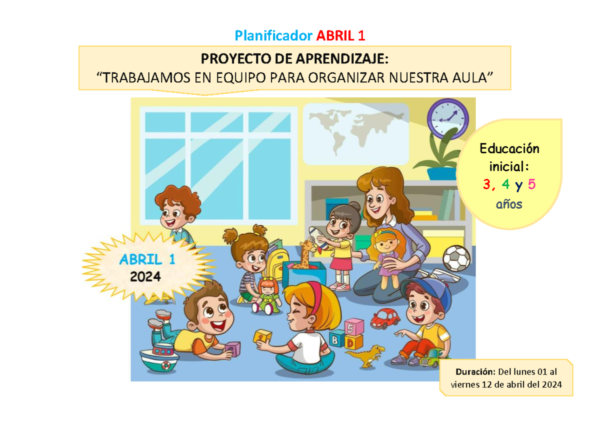Abril 1 Planificador - Planificación - Planificador ABRIL 1 Educación ...
